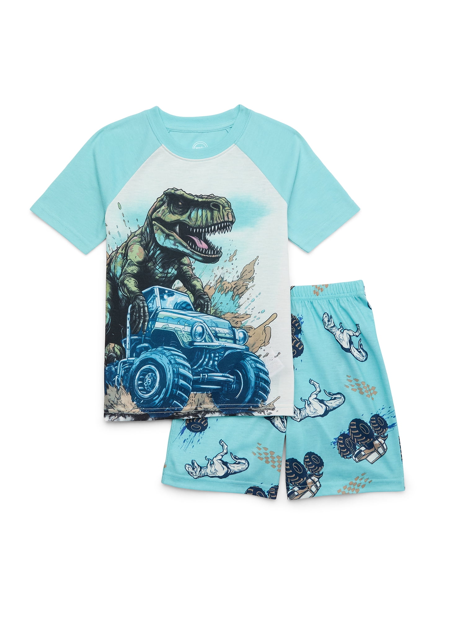 Wonder Nation Boys Short Sleeve Tee and Shorts Pajama Set, 2-Piece Soft ...