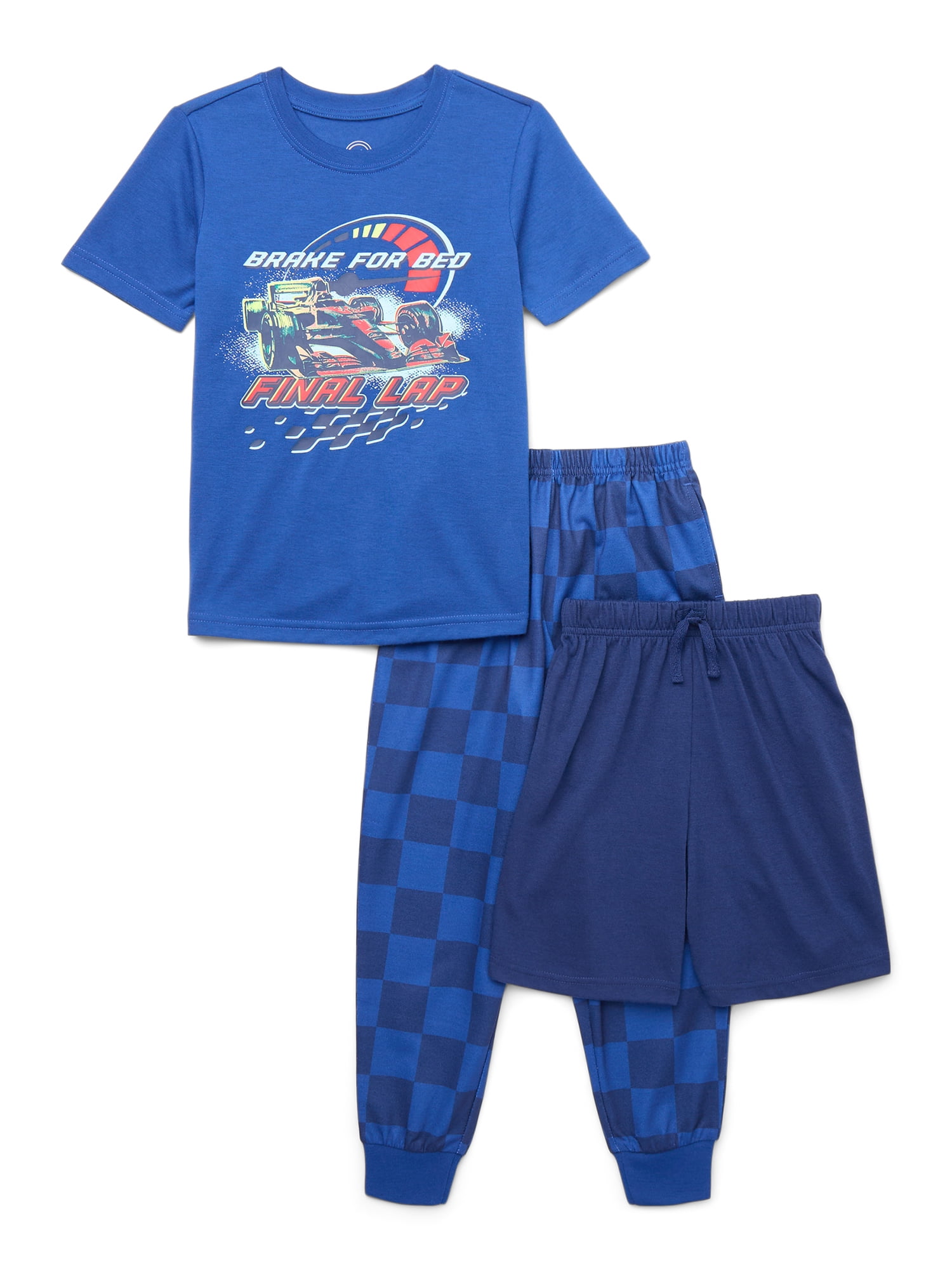 Wonder Nation Boys Graphic Tee Pants and Shorts Sleep Set, 3-Piece ...