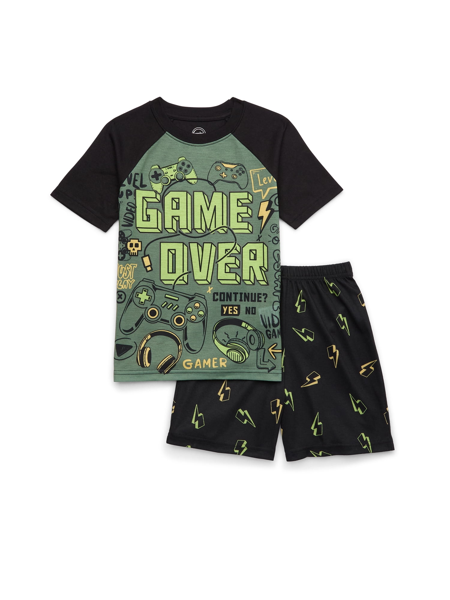 Wonder Nation Boys Short Sleeve Tee and Shorts Pajama Set, 2-Piece ...
