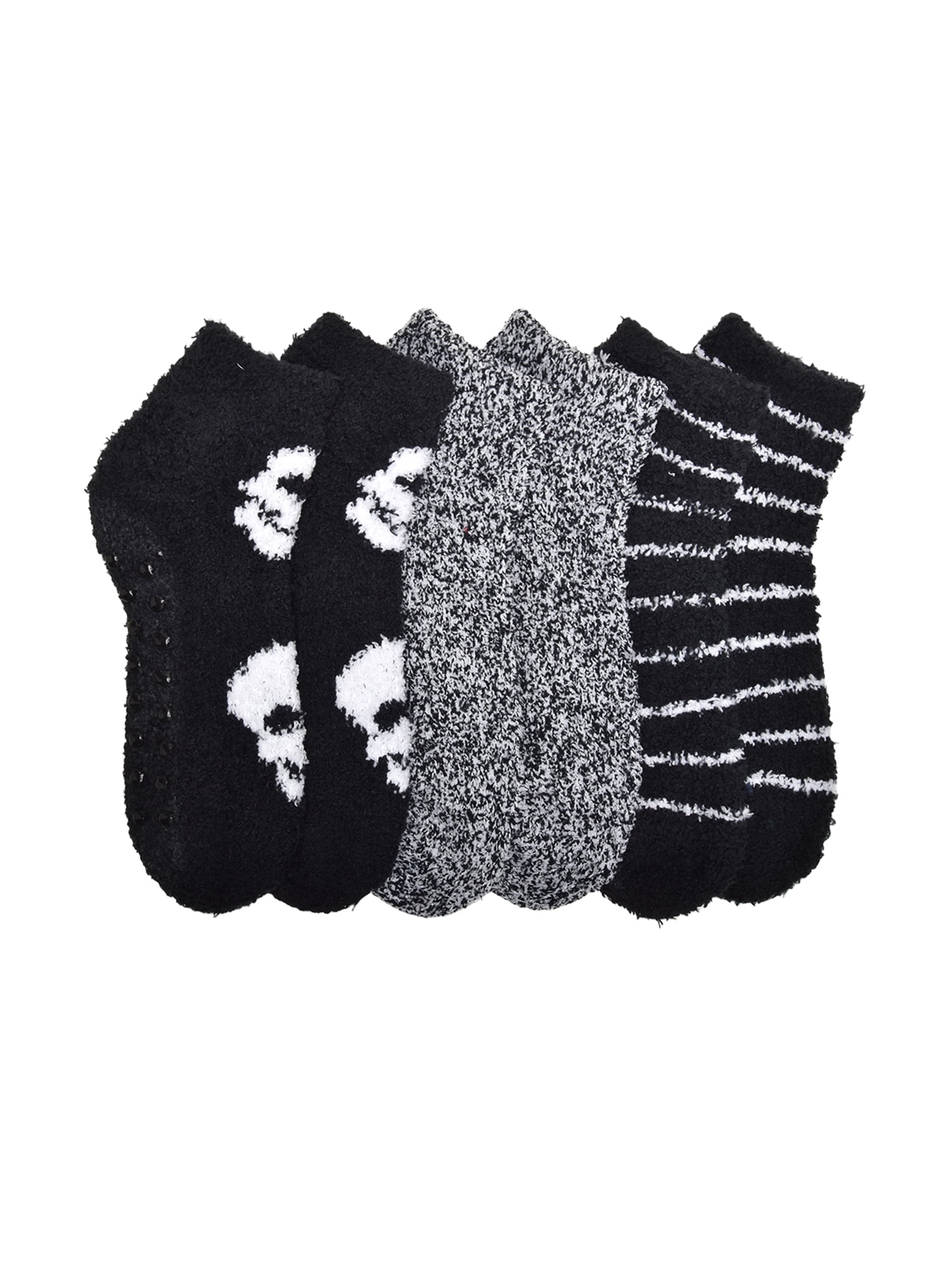 Wonder Nation Boys Skull Icon Cozy Ankle Socks, 3-Pack, Size S, Shoe ...