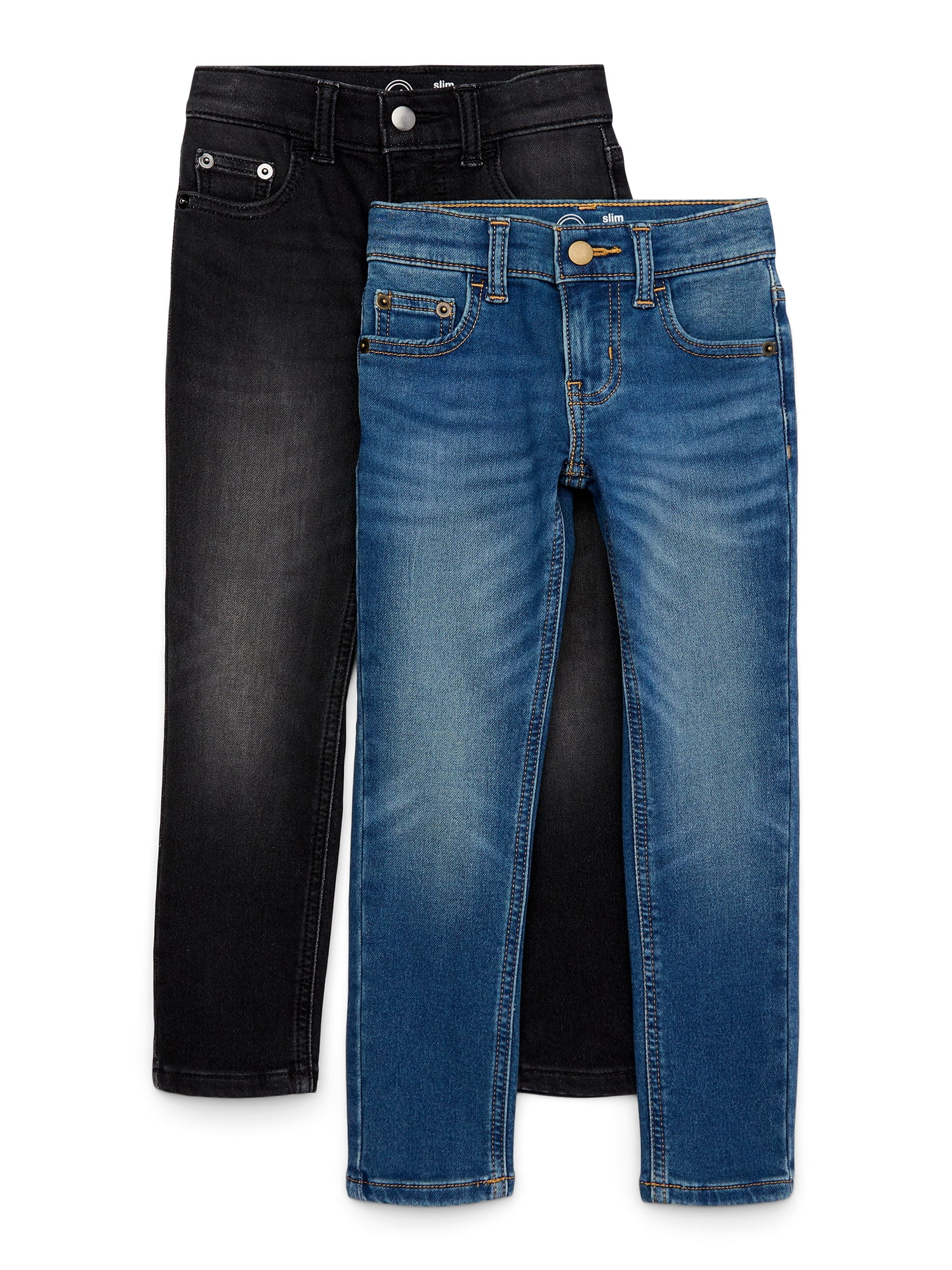Wonder Nation Boys Slim Knit Jeans, 2-Pack, Sizes 4-18 & Husky ...