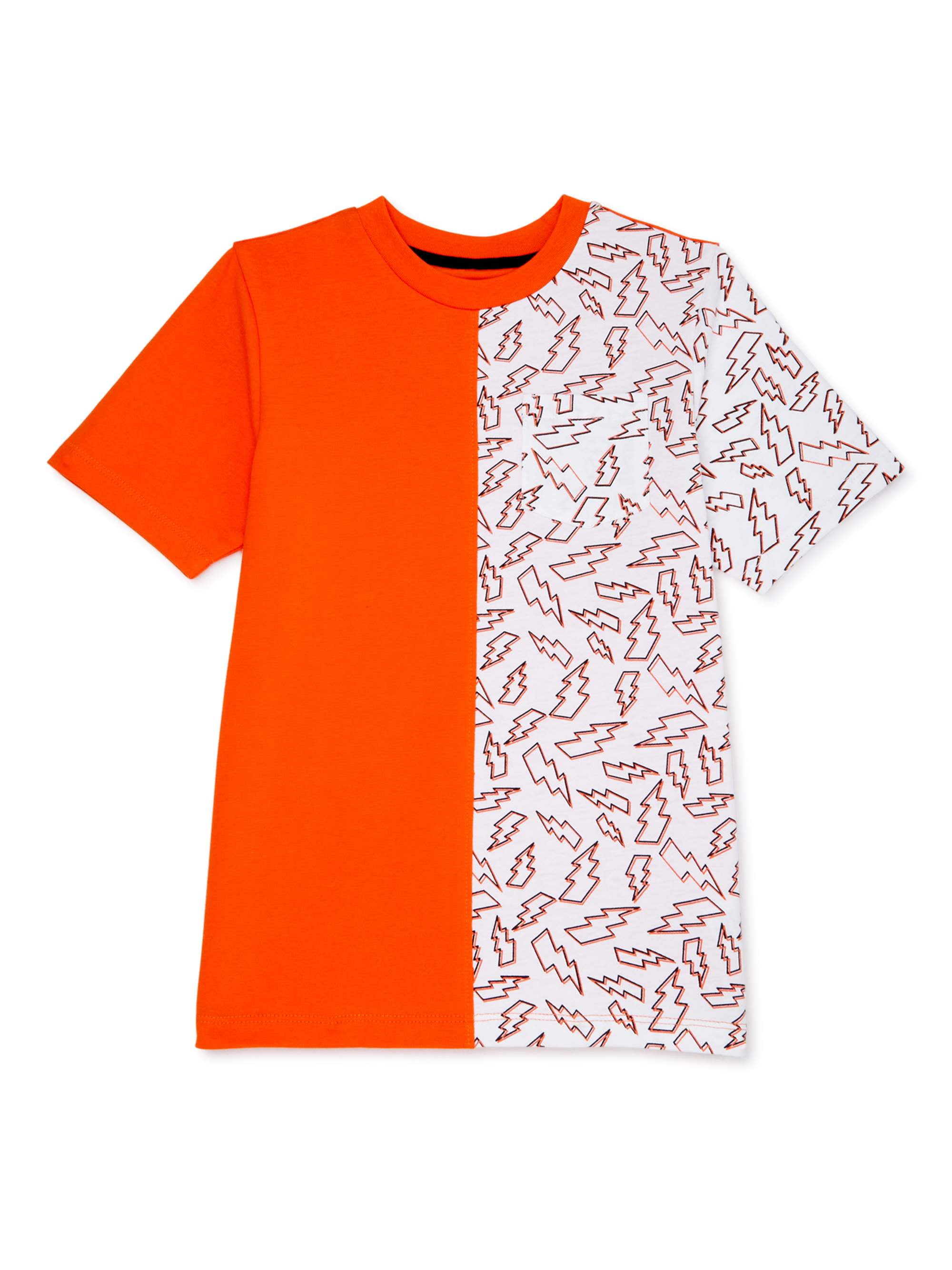 Wonder Nation Boys Split Pattern Short Sleeve T-Shirt, Sizes 4-18 ...