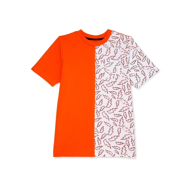 Wonder Nation Boys Split Pattern Short Sleeve T-Shirt, Sizes 4-18 ...
