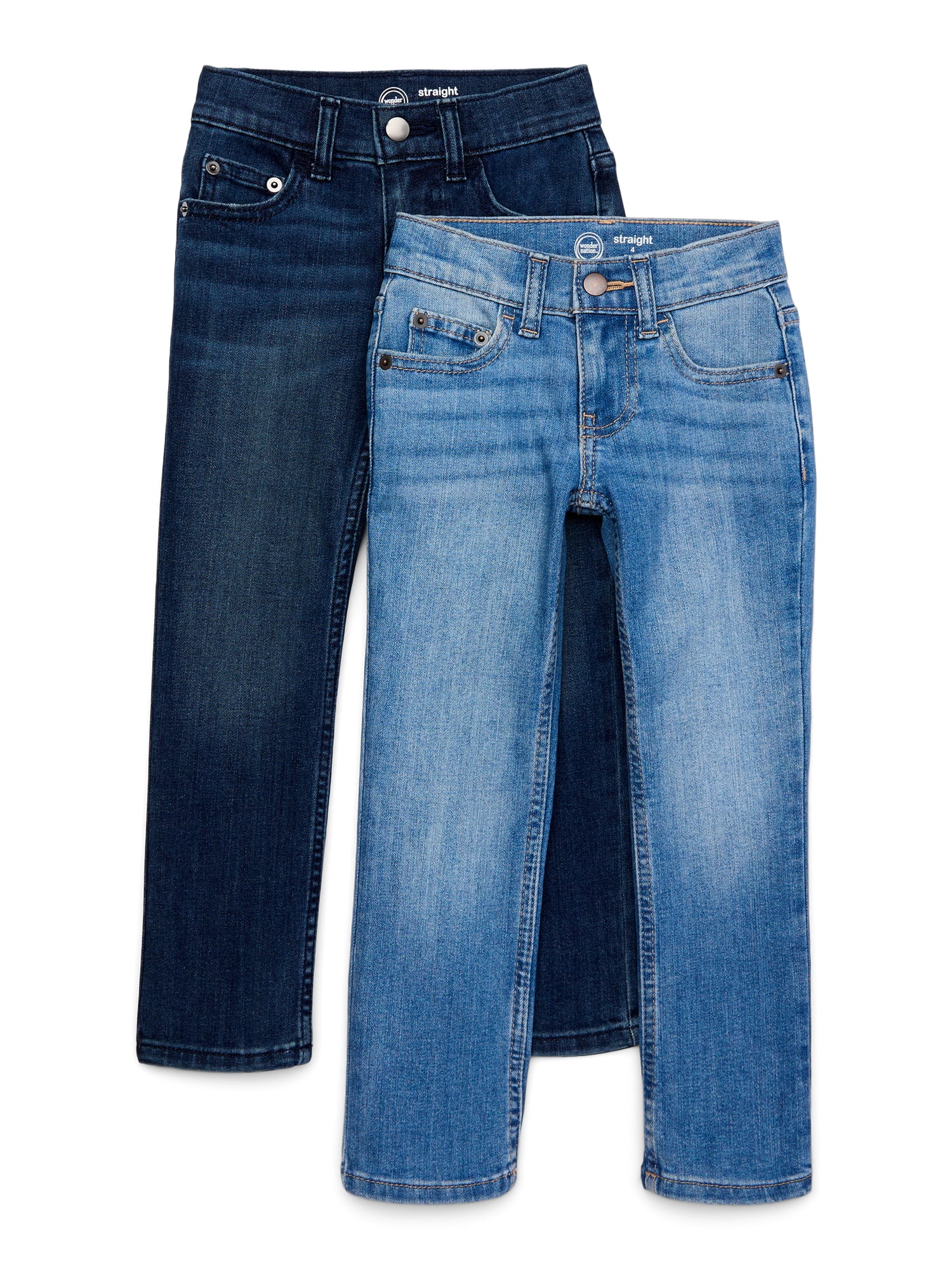 Wonder Nation Boys Straight Fit Denim, 2-Pack, Sizes 4-18 & Husky ...