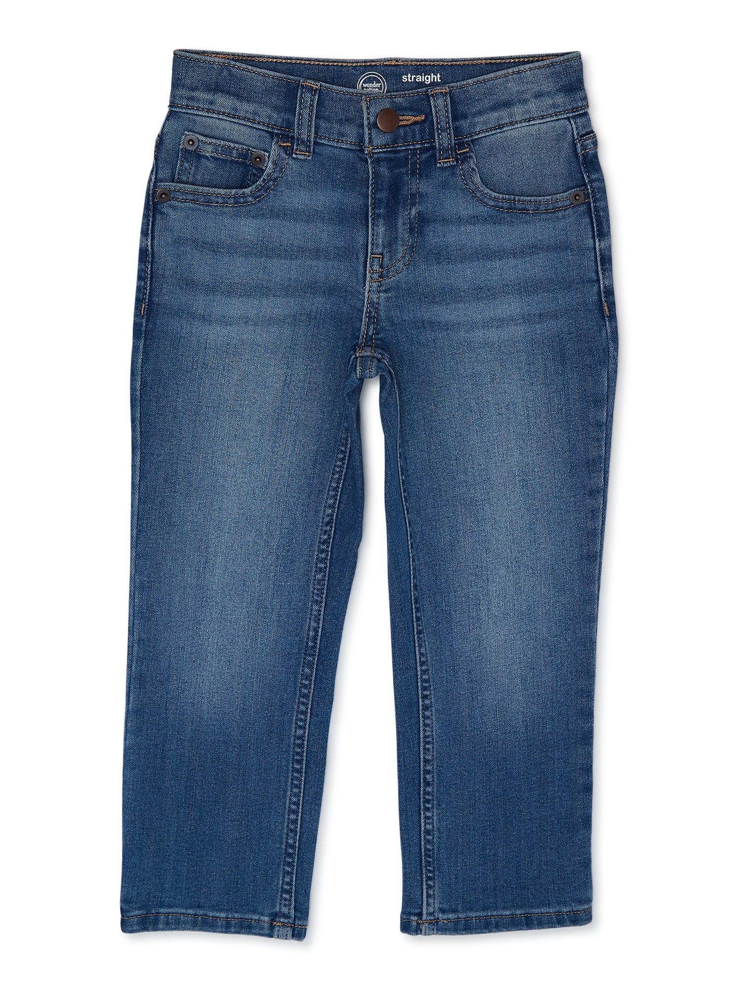 Wonder Nation Boys Straight Fit Denim Jeans Sizes 4-18 & Husky Stretch ...