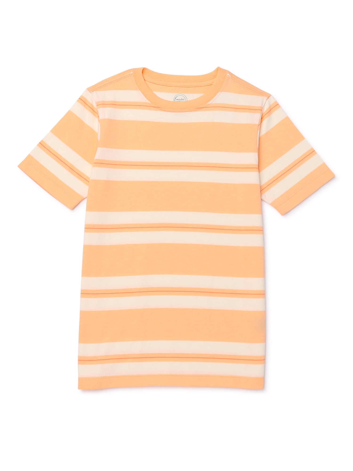 Wonder Nation Boys Stripe Tee with Short Sleeves, Sizes 4-18 & Husky ...