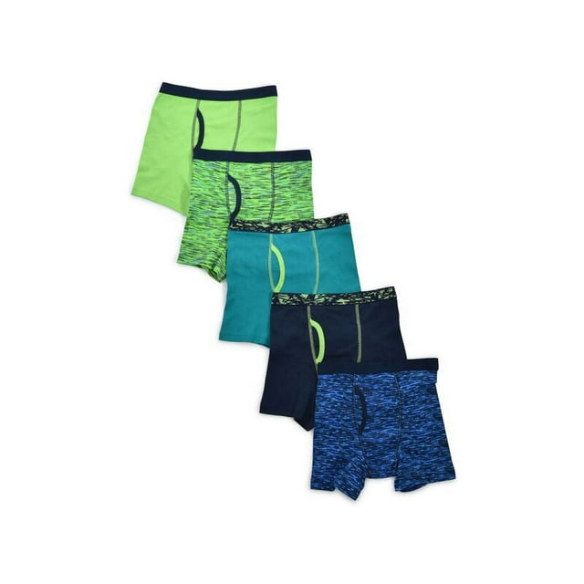 Wonder Nation Boys Underwear, 5 Pack Space Dye Boxer Brief Sizes 6/7 ...
