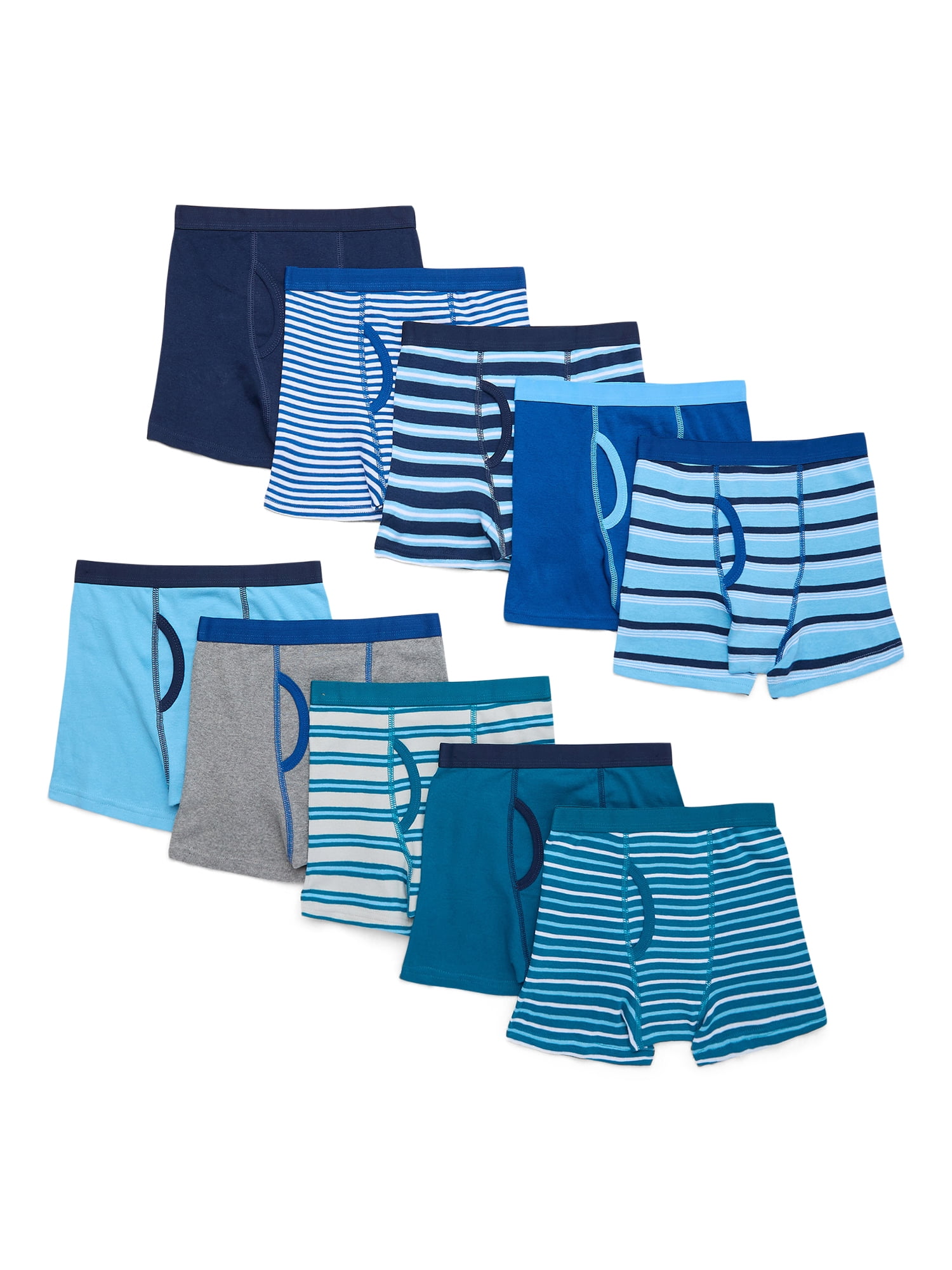 Wonder Nation Boys Underwear Soft Cotton Boxer Briefs 10-Pack Sizes S to XXL Husky - Walmart.com
