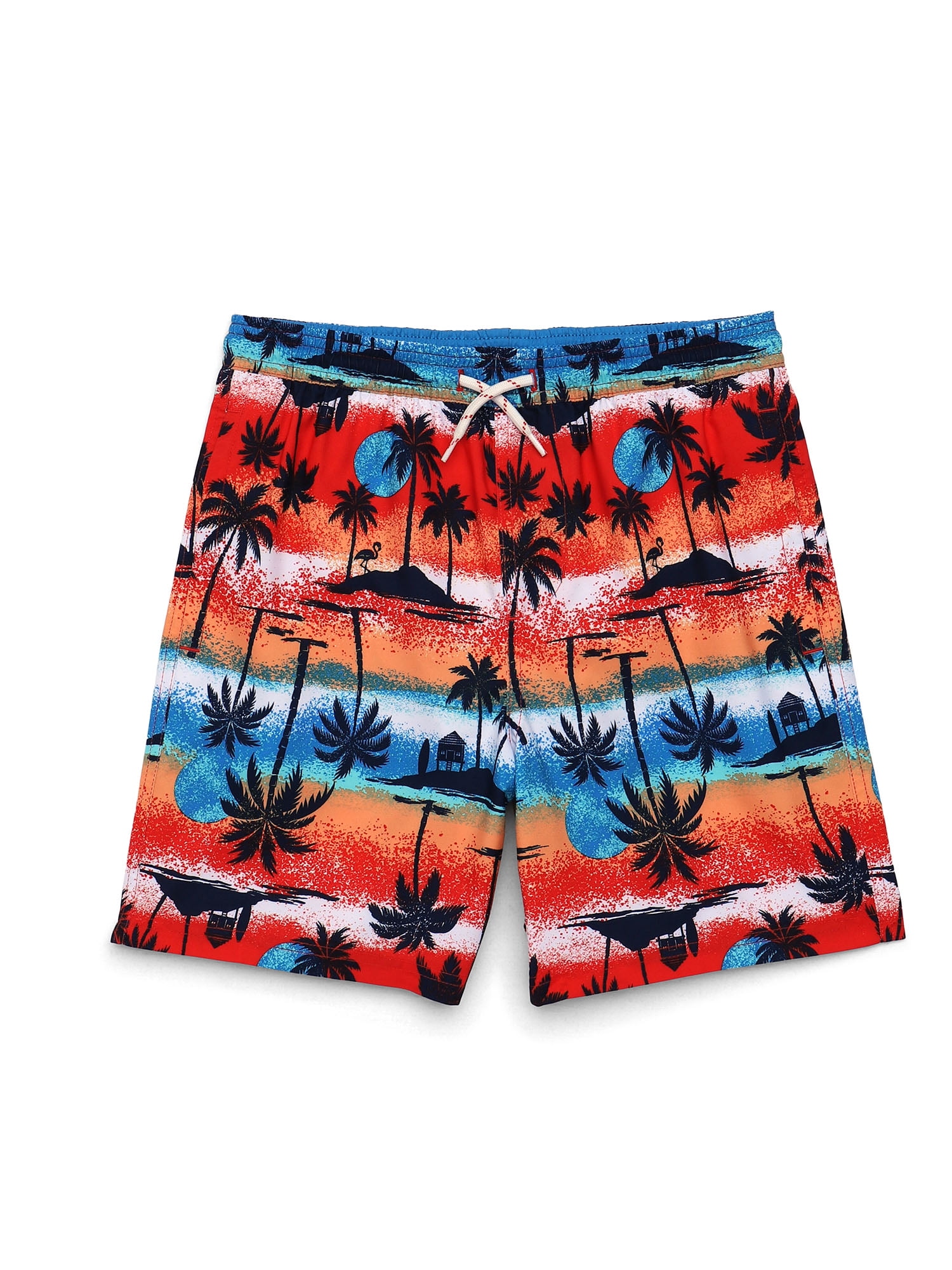 Wonder Nation Boys Quick Dry Swim Trunks with UPF 50+, Sizes 4-18 ...