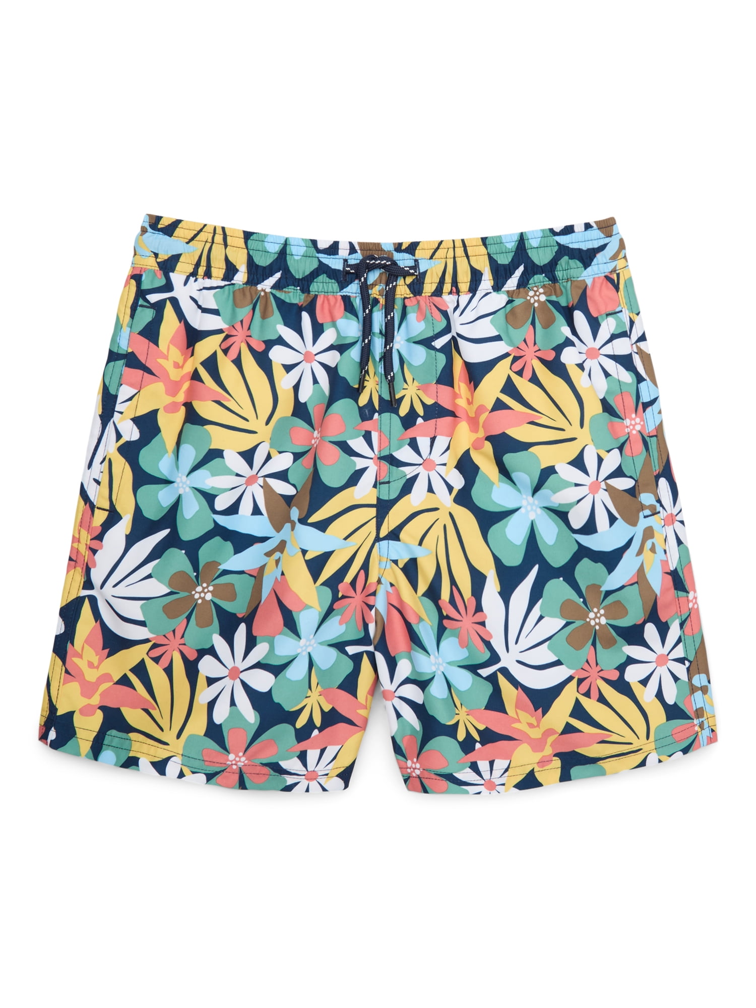 Wonder Nation Boys Quick-Dry Swim Trunks with UPF50+ Adjustable Waist ...