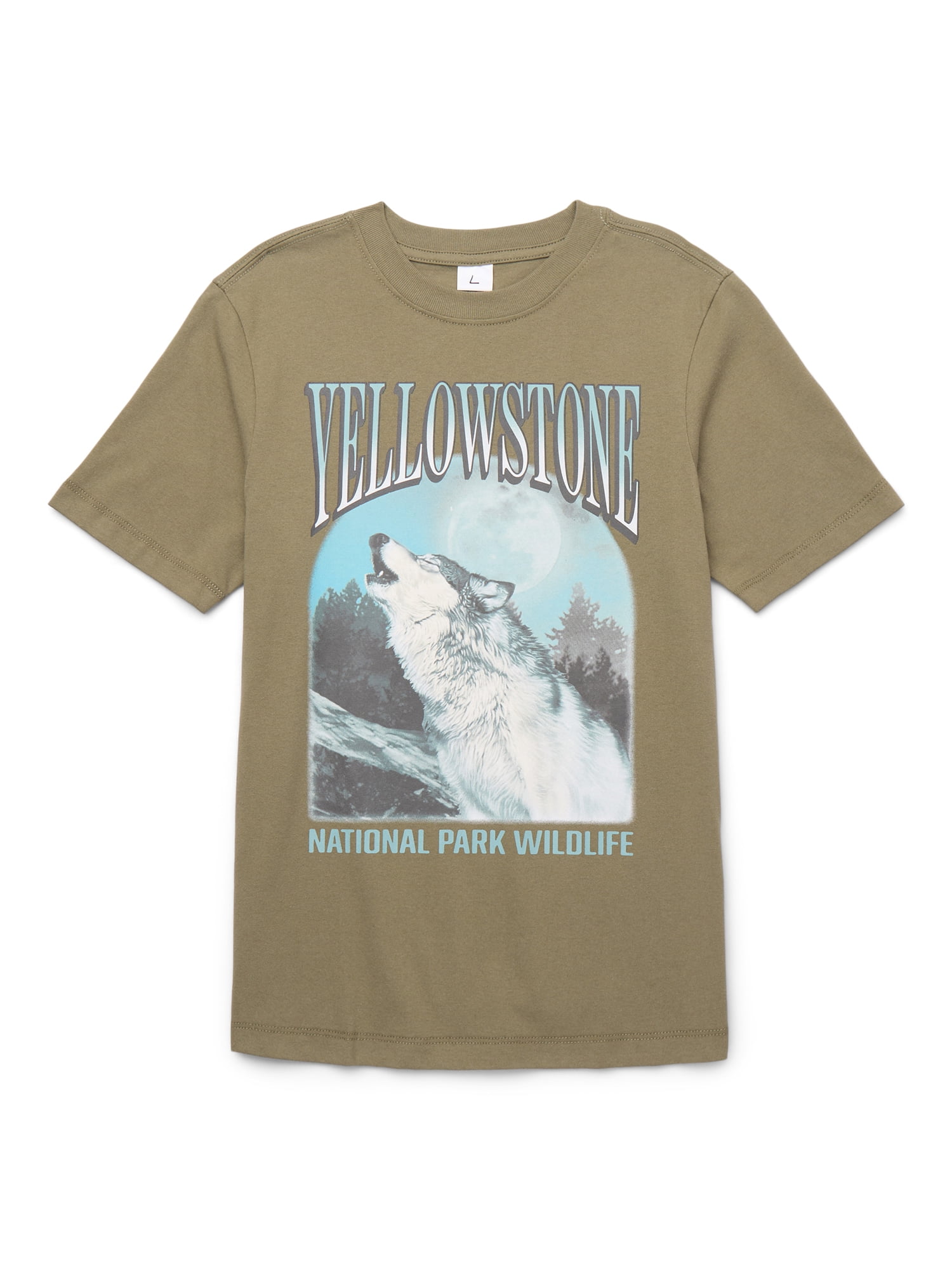 Wonder Nation Boys Yellowstone Wolf Graphic Tee Sizes XS-XXL Soft ...