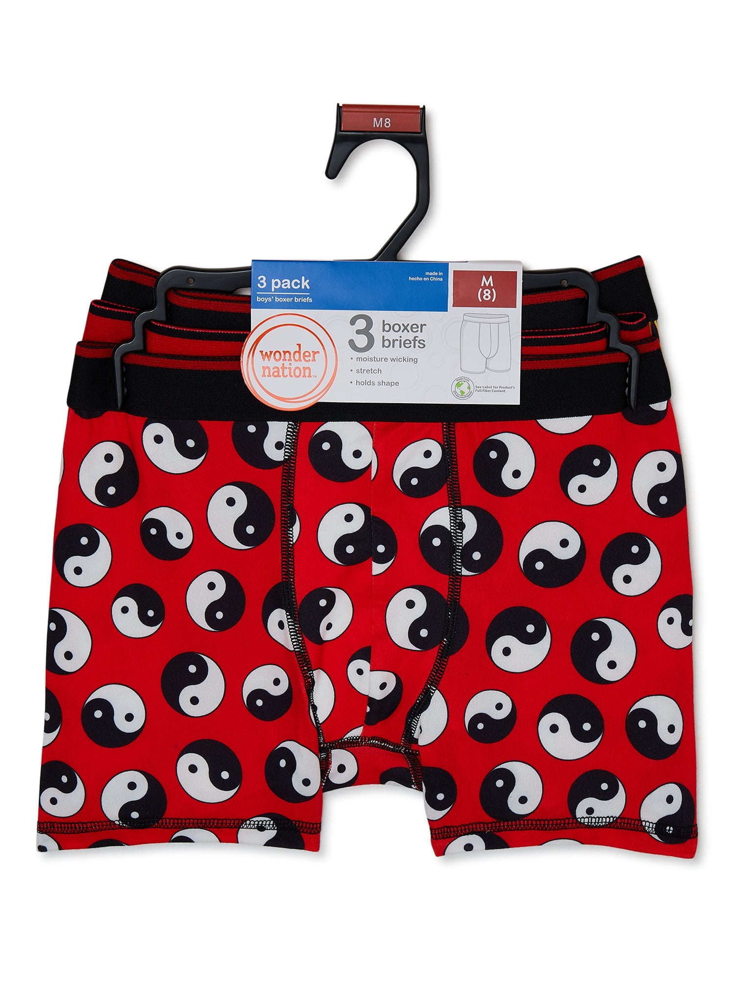 Wonder Nation Boys Ying Yang Boxer Brief Underwear, 3-Pack, Sizes S-XL ...