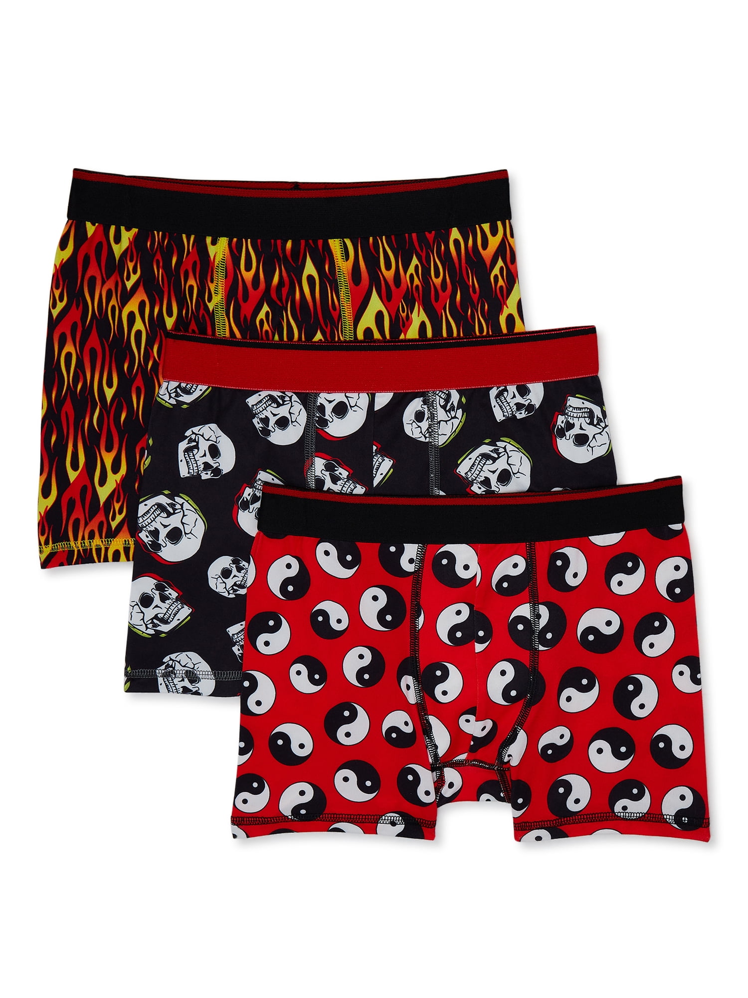 Wonder Nation Boys Ying Yang Boxer Brief Underwear, 3-Pack, Sizes S-XL ...