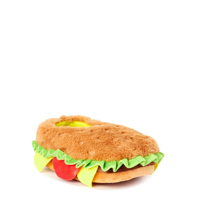 Wonder Nation Cheese Burger Slippers (Little Boys & Big Boys) - Walmart.com
