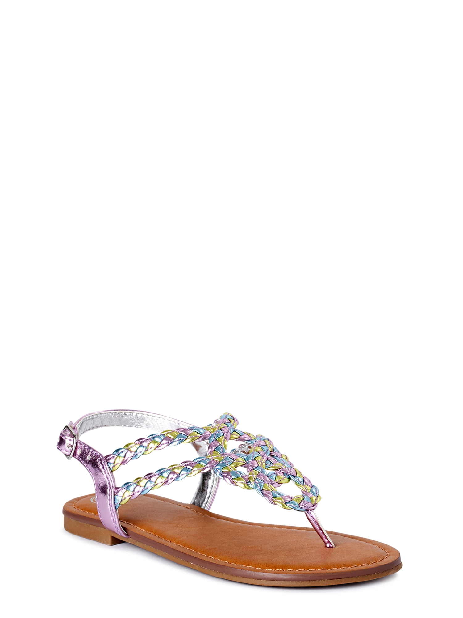 Wonder Nation Criss-Cross Braided Sandals (Little Girls & Big Girls ...