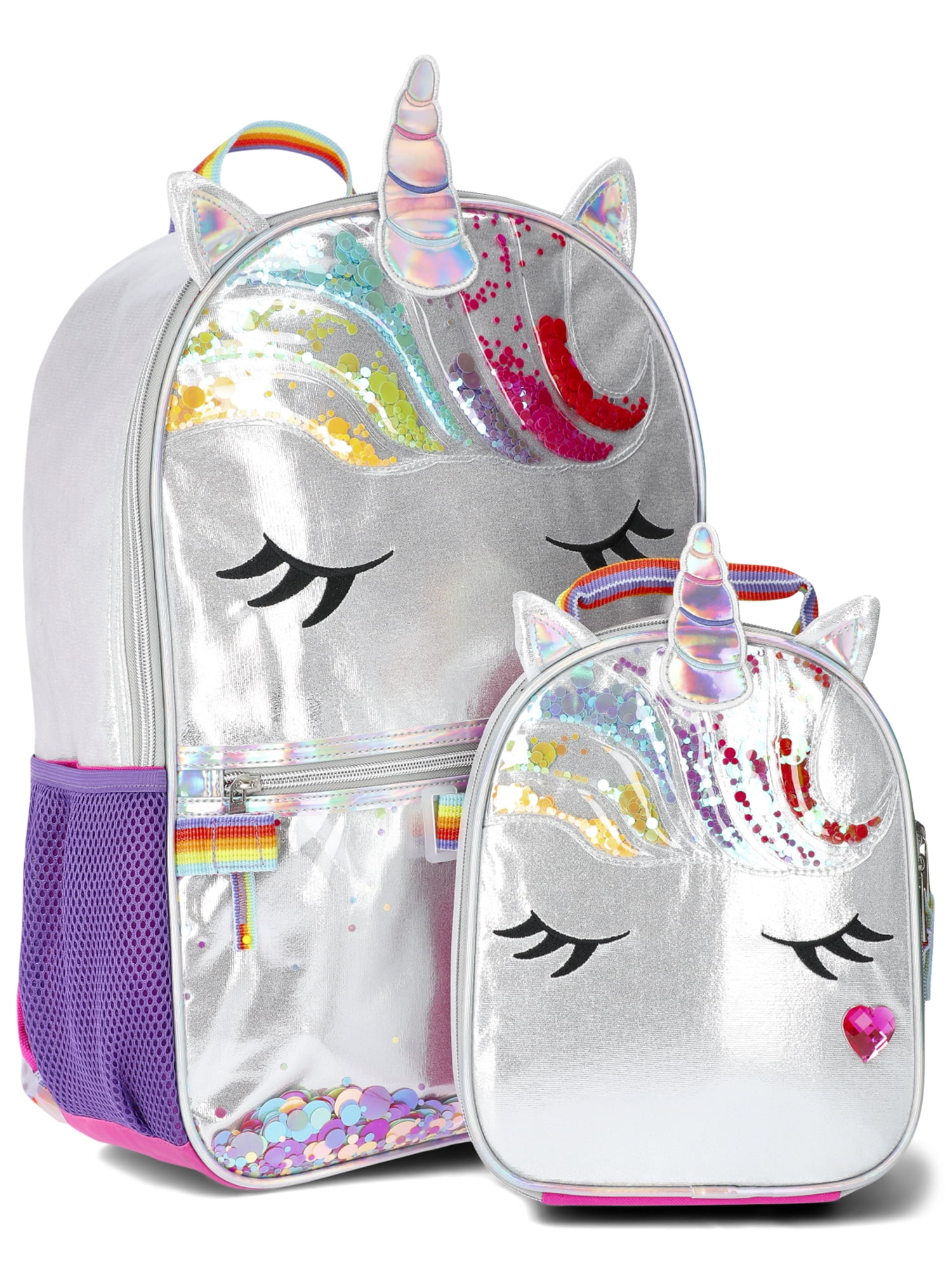 Wonder Nation Critters Mane Event Girls 17" Rainbow Unicorn Backpack ...