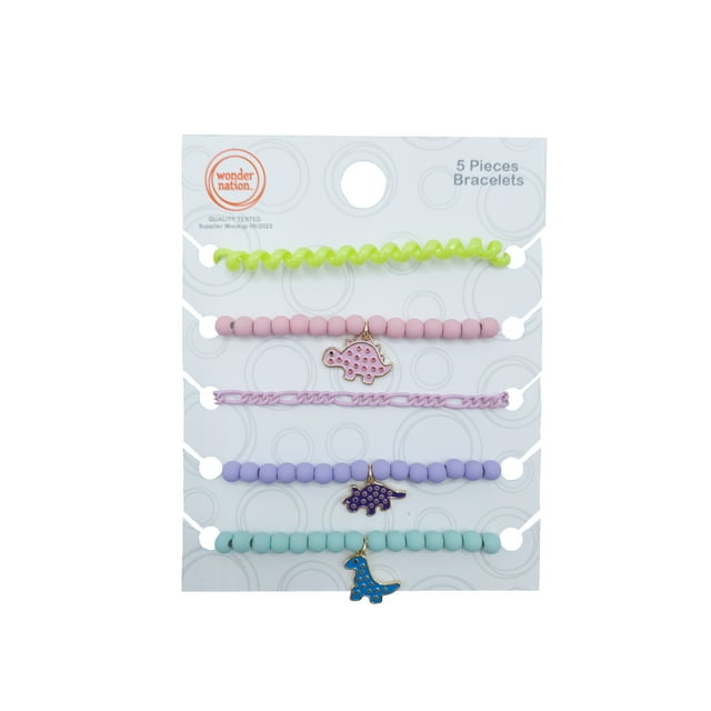 Wonder Nation Dinosaur Bracelets, 5-Pack, Multicolor - Walmart.com