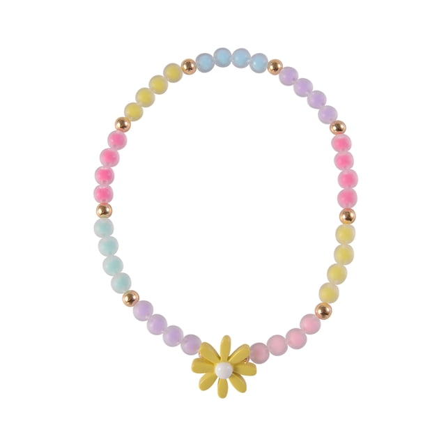 Wonder Nation Female Frosted Actylic Multi Beads Flower and Bow Neck ...