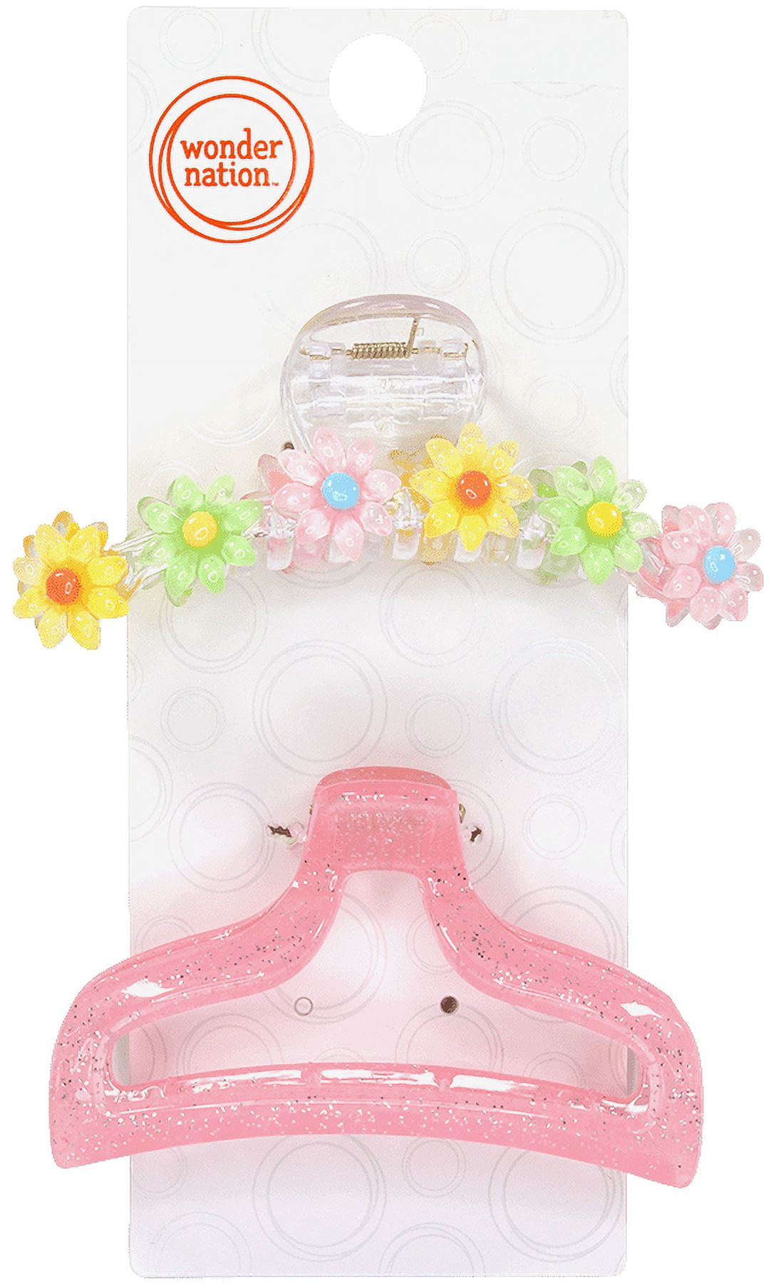 Wonder Nation Flowers & Pink Claw Clips, 2-Piece - Walmart.com