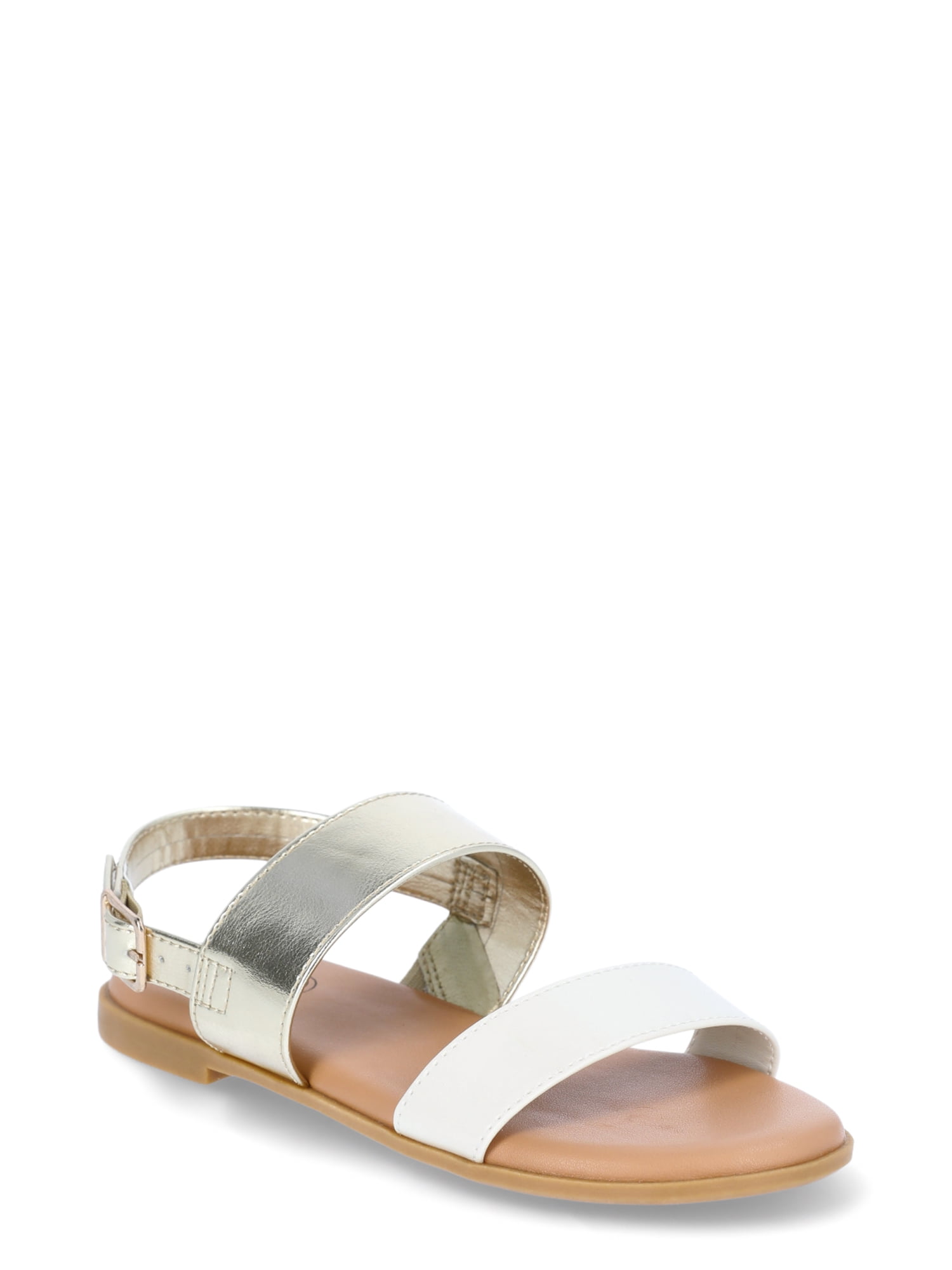 Wonder Nation Girl Two Band Sandal with Cushioned Sole and Adjustable ...