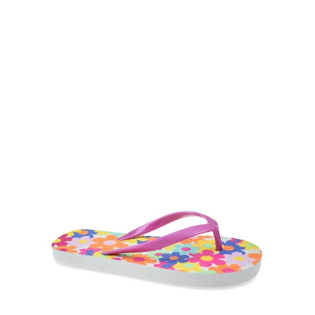 Wonder Nation Girl Printed Flip Flop Sandals - Walmart.com