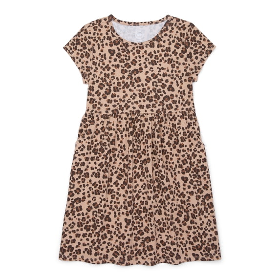Wonder Nation Girl's Short Sleeve A-Line Print Dress with Pockets ...