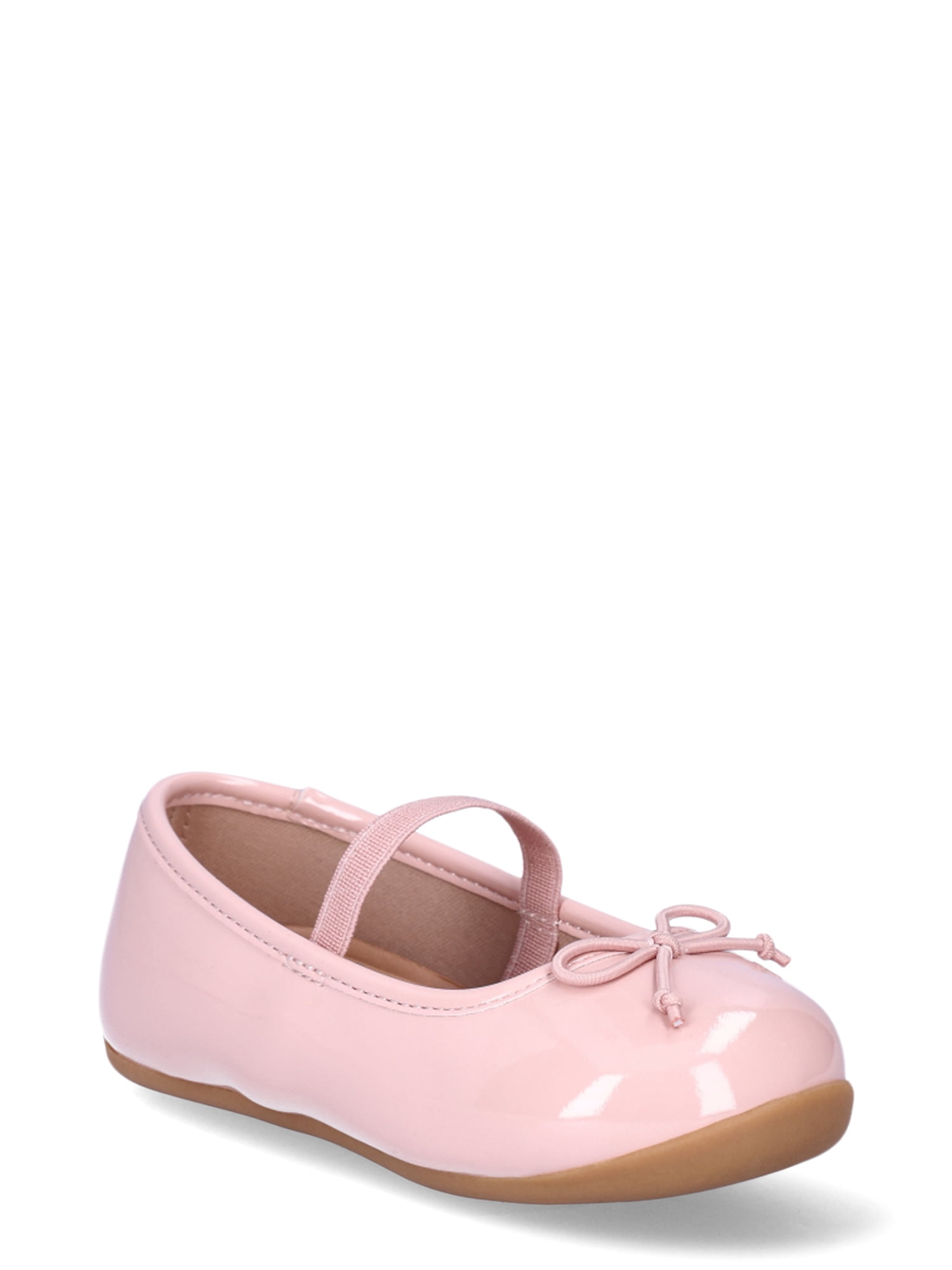 Wonder Nation Baby Girls Bow Ballet Flats, Slip-On, Lightweight, Comfy ...