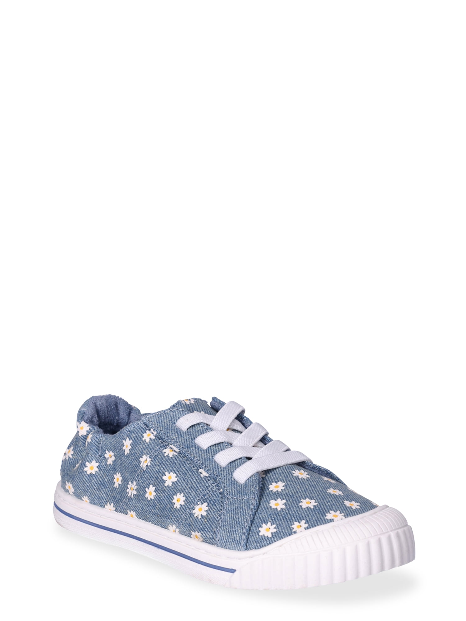 Wonder Nation Girl's Canvas Bump Toe Sneakers - Walmart.com