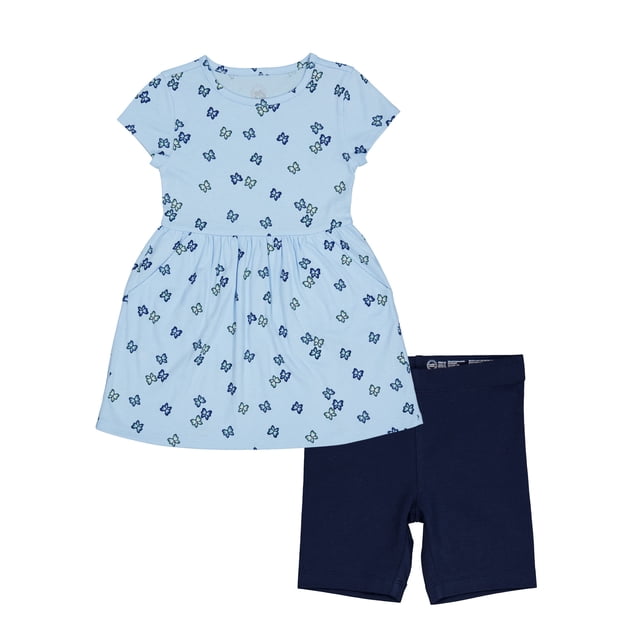 Wonder Nation Girl's Dress-Short 2pcs Set, Sizes 4-18 & Plus - Walmart.com