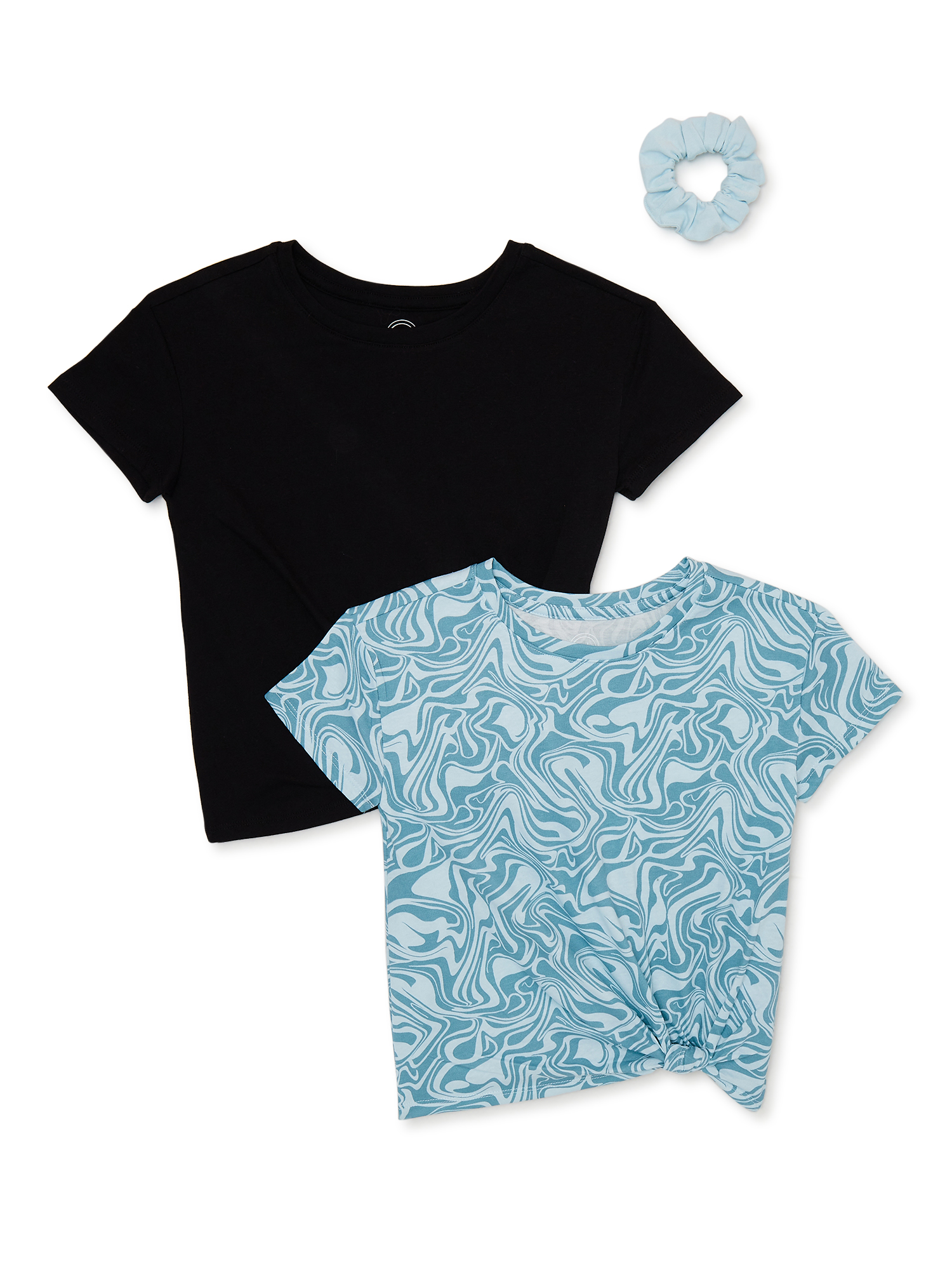 Wonder Nation Girl's Knot Top and Scrunchie Set, 2-Piece, Sizes 4-18 ...