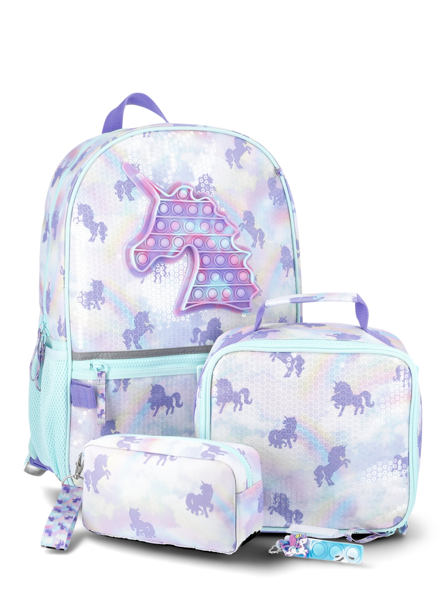 Wonder Nation Girls Sequin Dazzling Rainbows 17" Laptop Backpack and ...