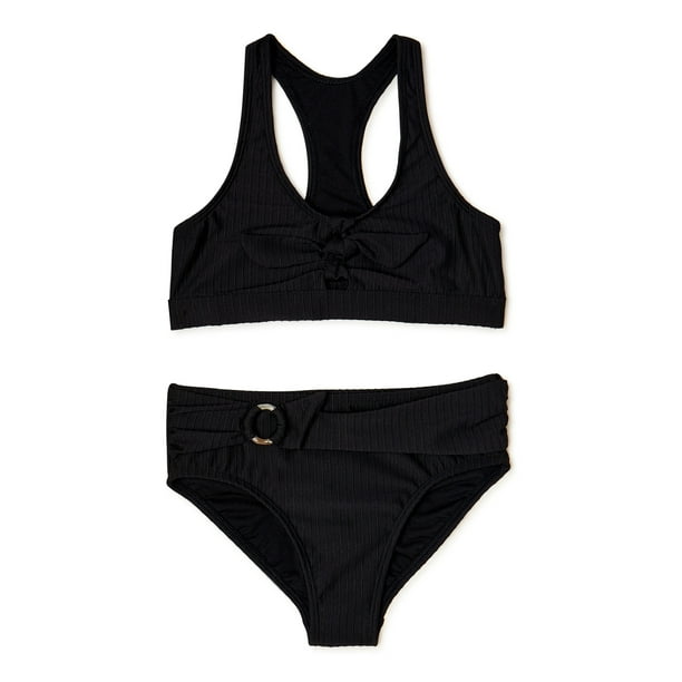 Wonder Nation Girls 2 Piece Bikini Swimsuit With Upf 50 Sun Protection