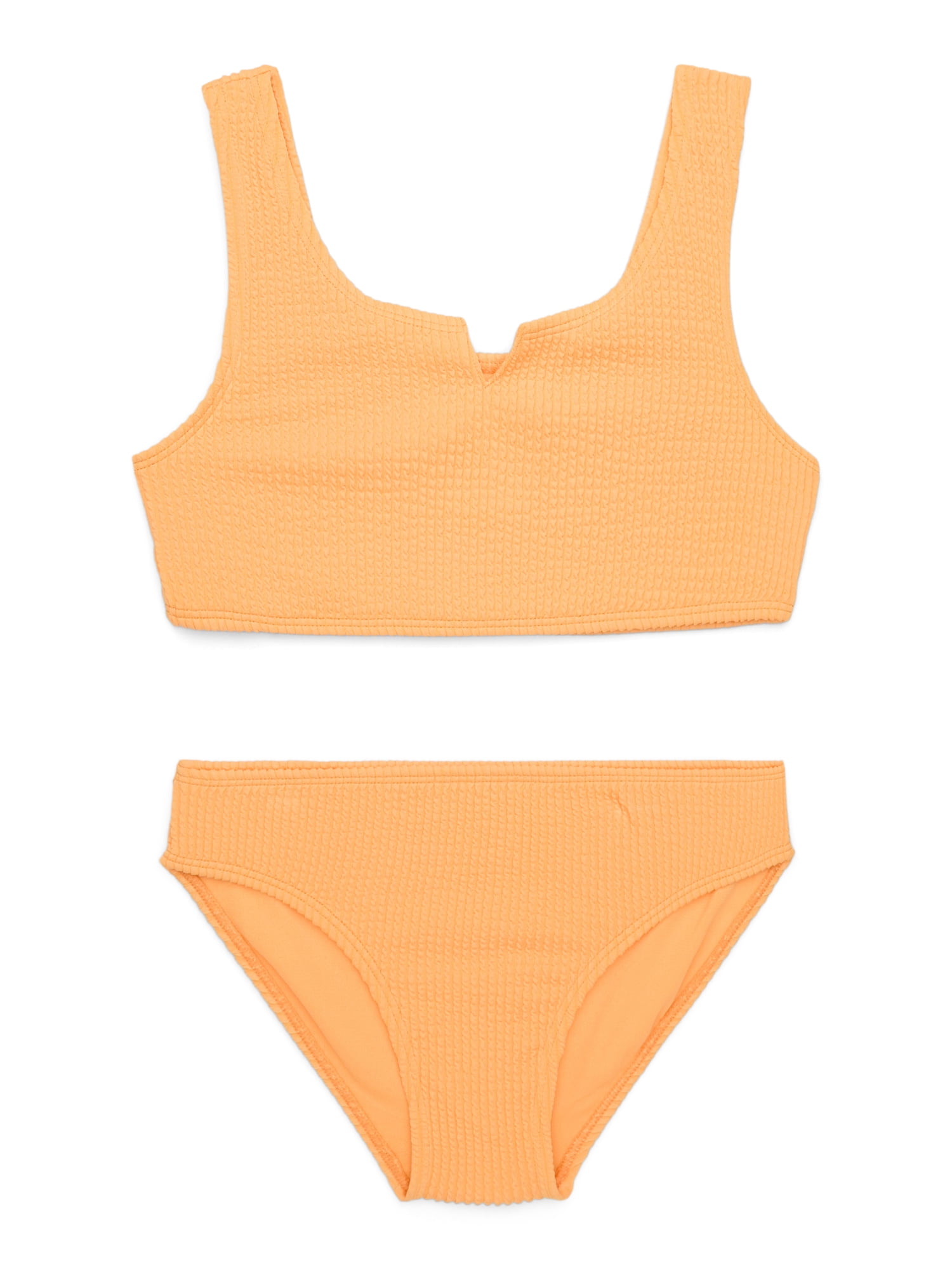 Wonder Nation Girls 2 Popcorn Scrunch Bikini Swimsuit, Sizes 4-18 ...