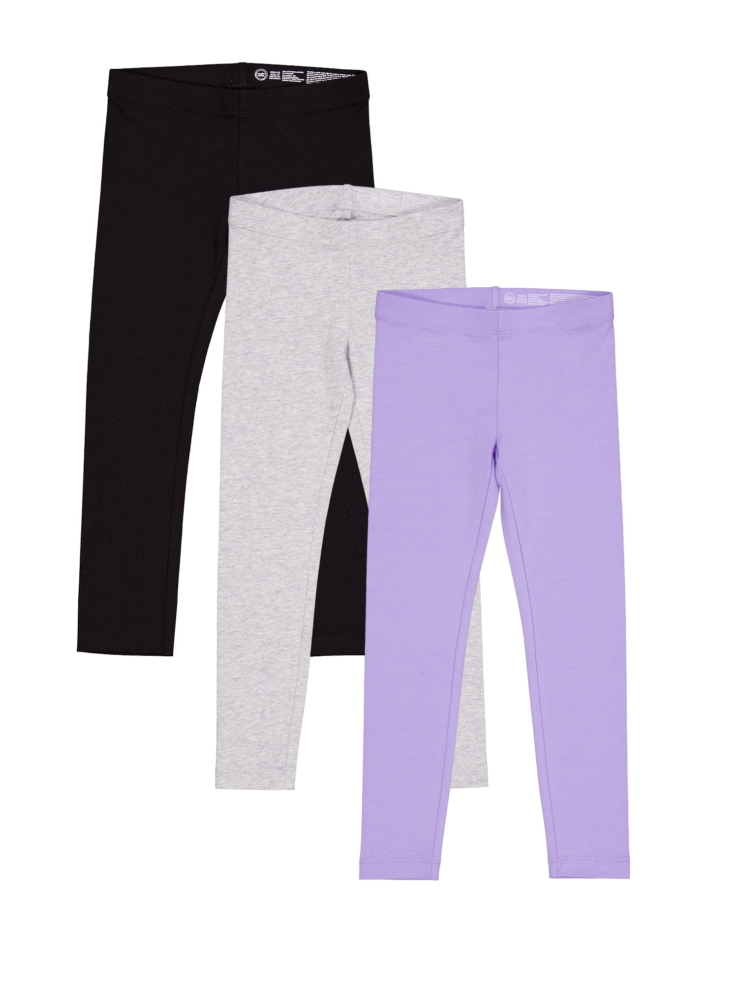 Wonder Nation Girls Kid Tough Leggings, 3-Pack, Sizes 4-18 & Plus ...