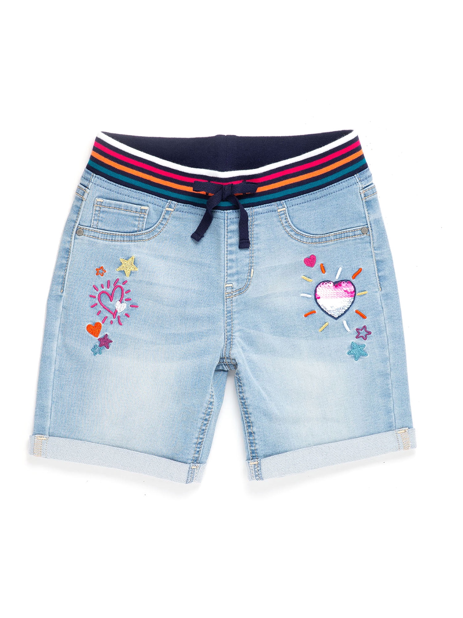 Wonder Nation Girls 4-18 & Plus Embellished Knit Denim Rib Waist ...