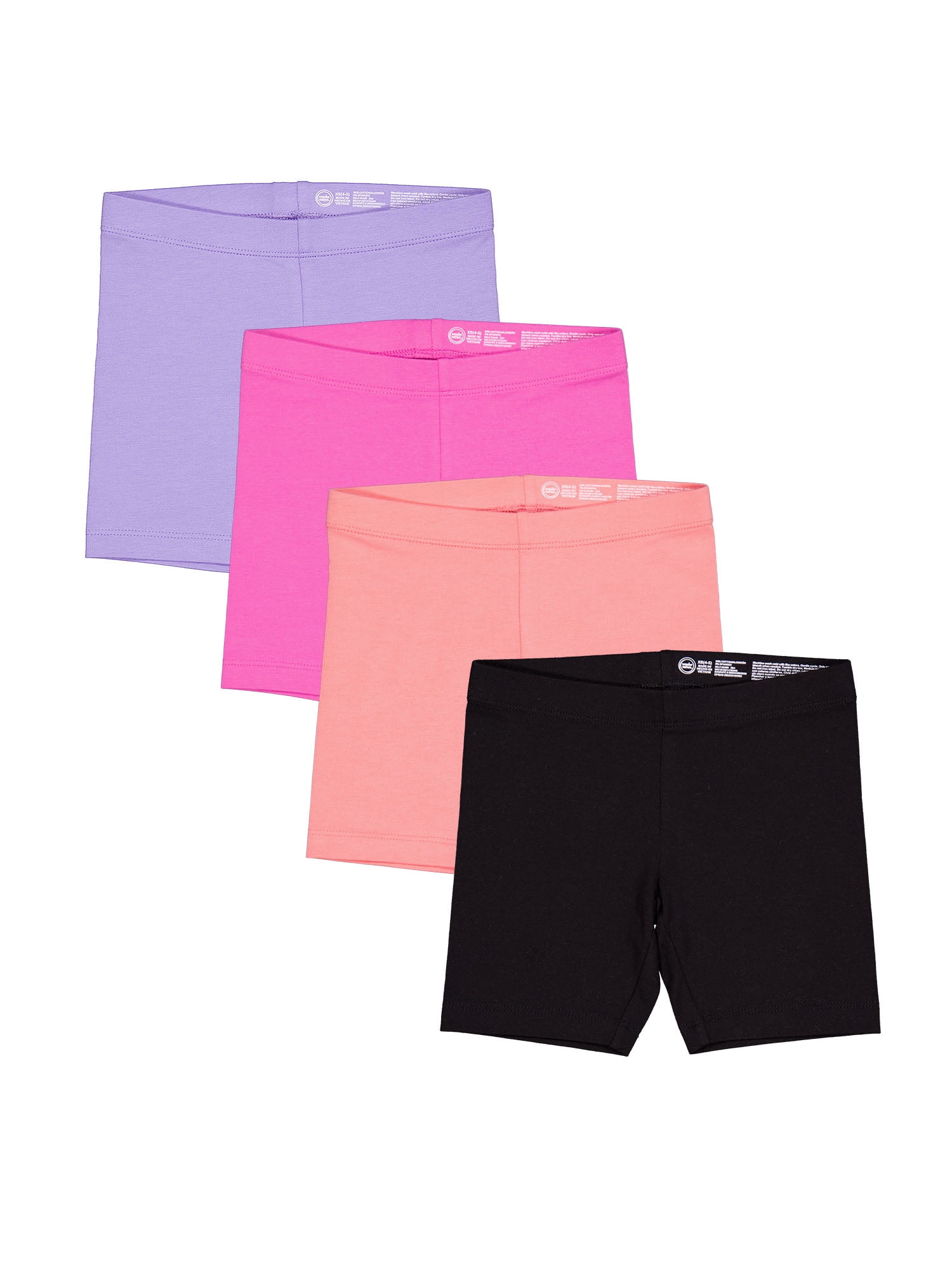 Wonder Nation Girls Bike Short, 4-Pack, Sizes 4-18 & Plus - Walmart.com