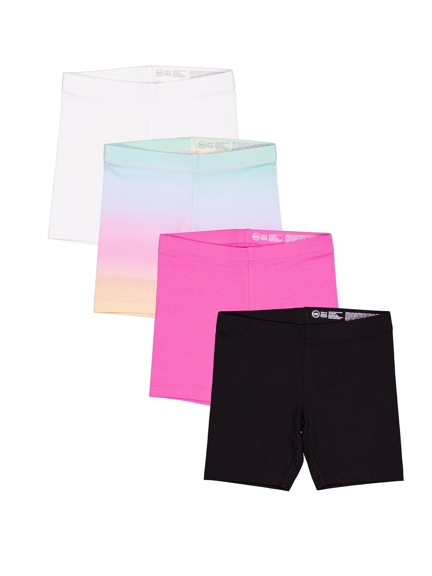 Wonder Nation Girls Bike Short, 4-Pack, Sizes 4-18 & Plus - Walmart.com