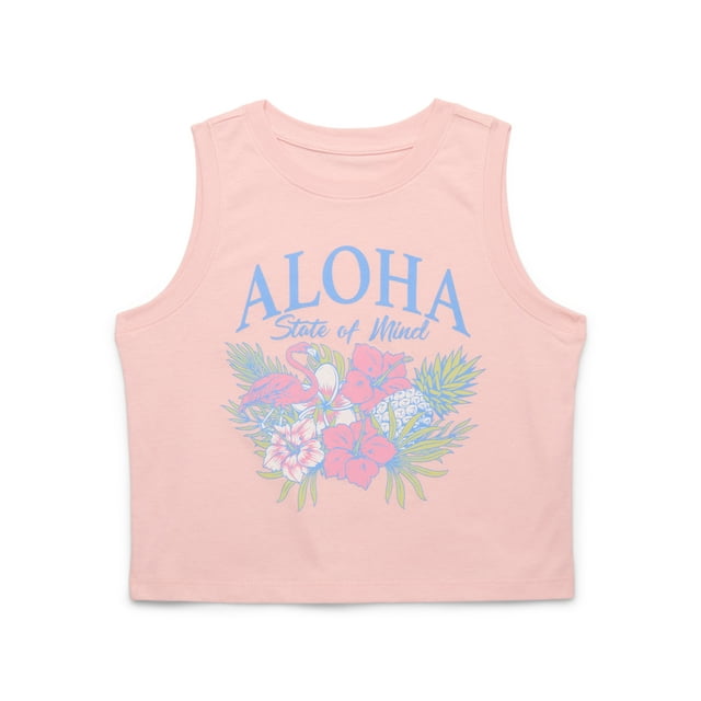 Wonder Nation Girls Aloha State of Mind Graphic Crew Neck Tank Top ...