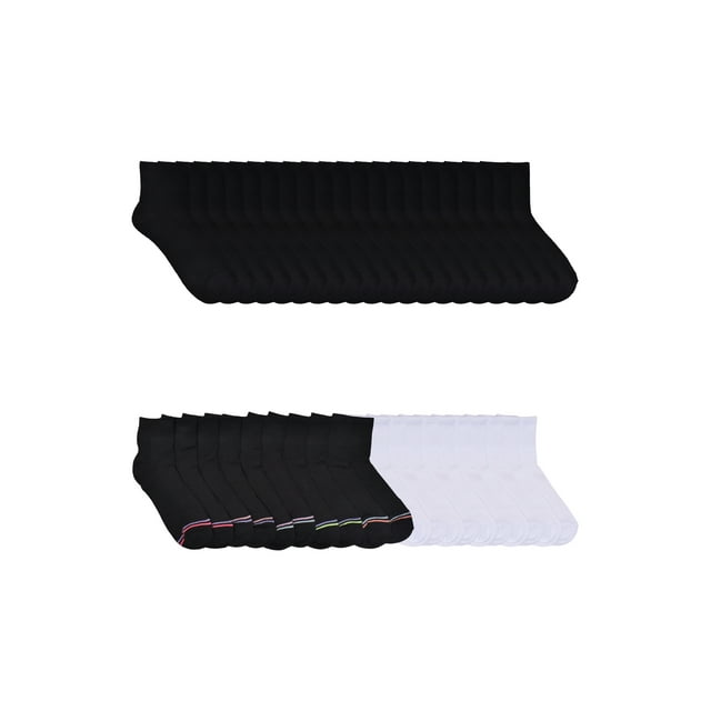 Wonder Nation Girls Ankle Sock, 20 Pack, Sizes S-L - Walmart.com