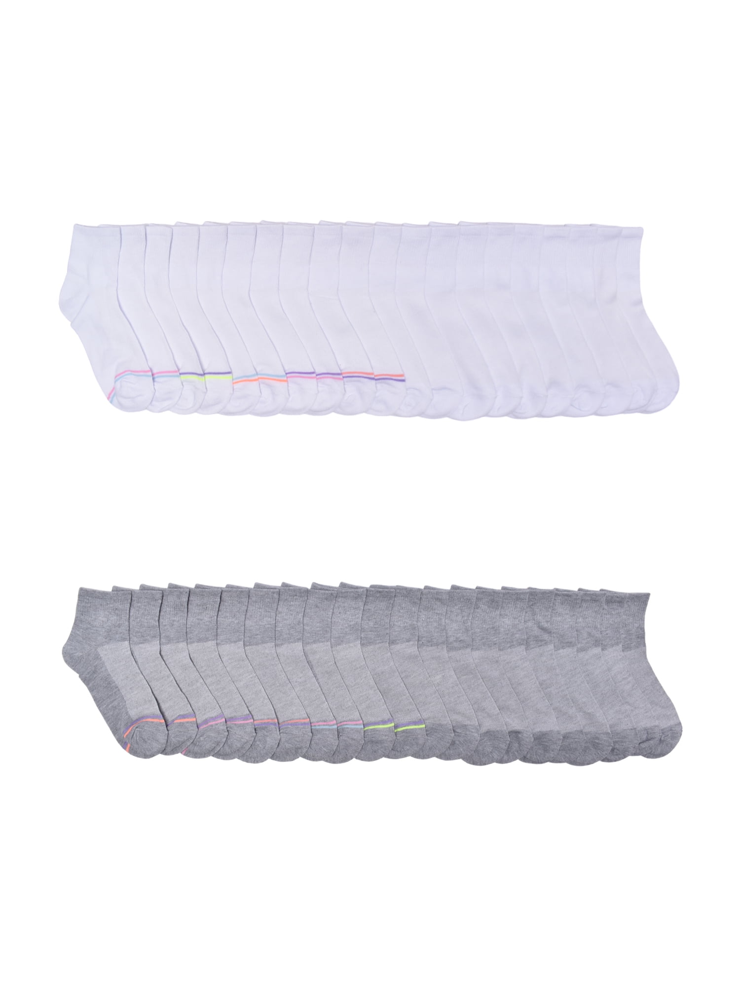 Wonder Nation Girls Ankle Socks 20 Pack Sizes S-L Breathable ...