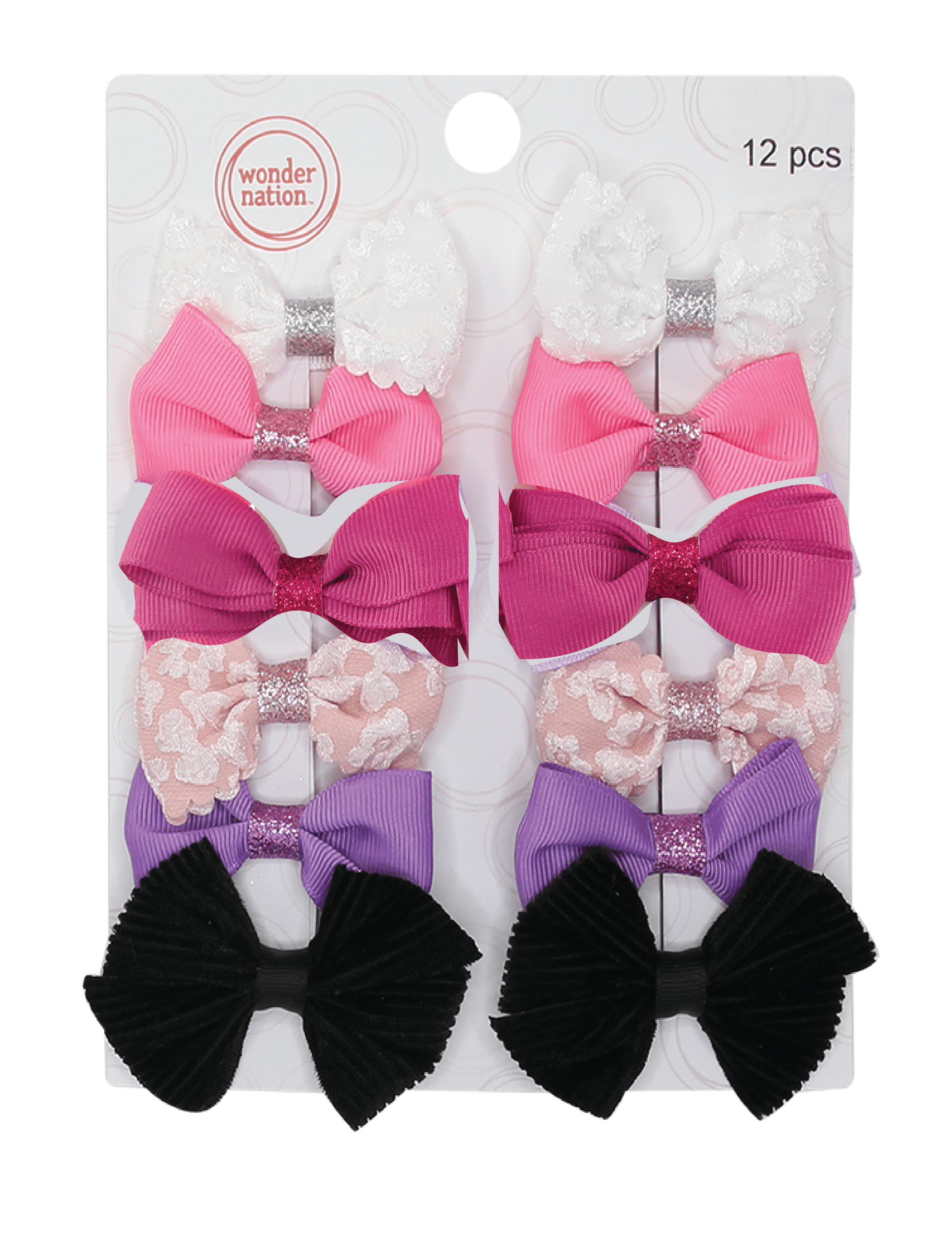 Wonder Nation Girls Assorted Bow Salon Clips, 12-Piece, Multi - Walmart.com