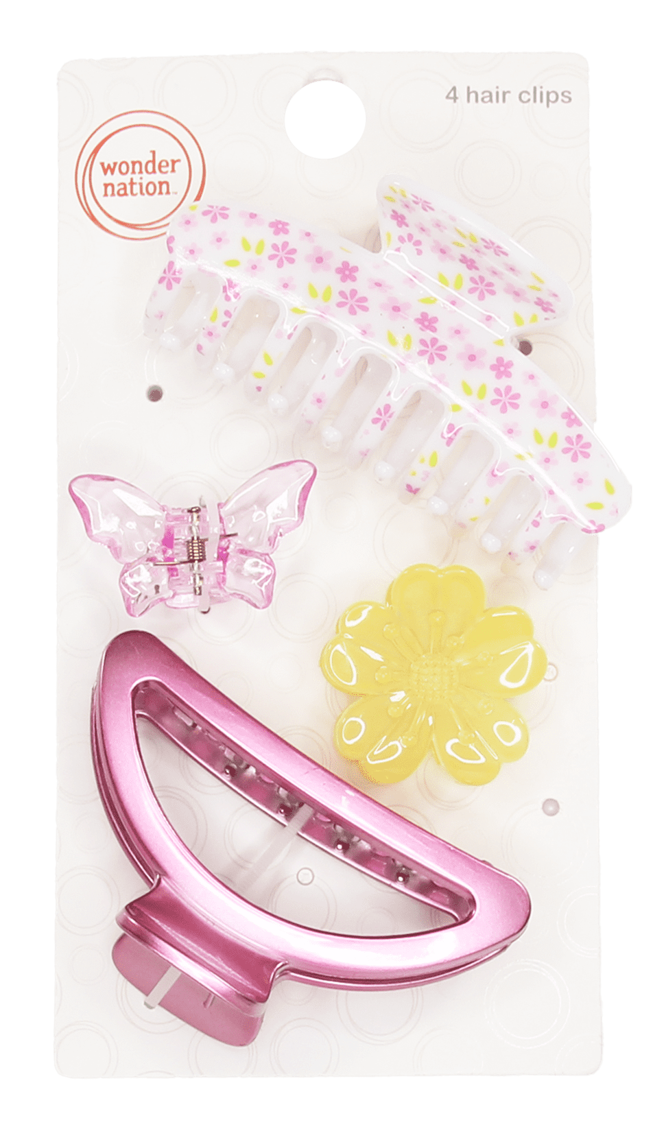 Wonder Nation Girls Assorted Claw Clips, 4-Piece, Multi - Walmart.com