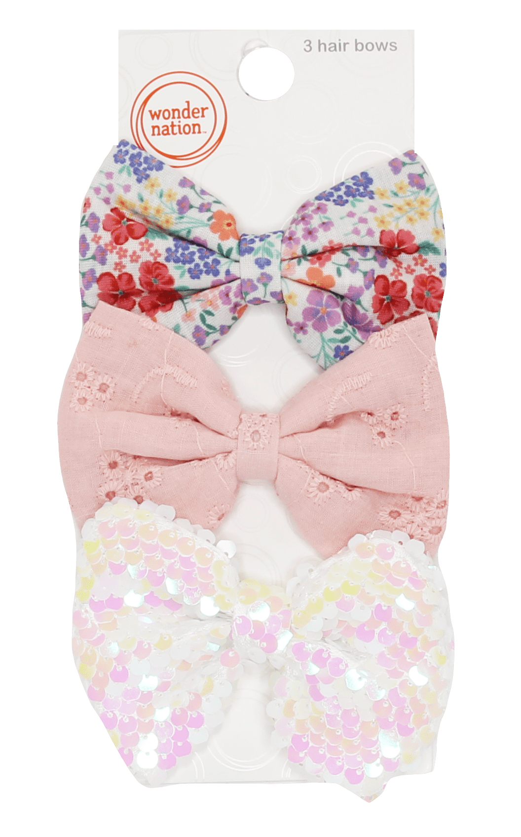 Wonder Nation Girls Assorted Salon Bow Clips Set 3-Piece Stylish Hair ...