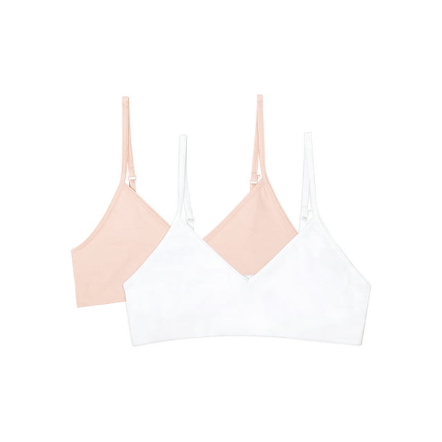 Wonder Nation Girls Beginner Seamless Bralette, 2-Pack, Size 28-36 ...