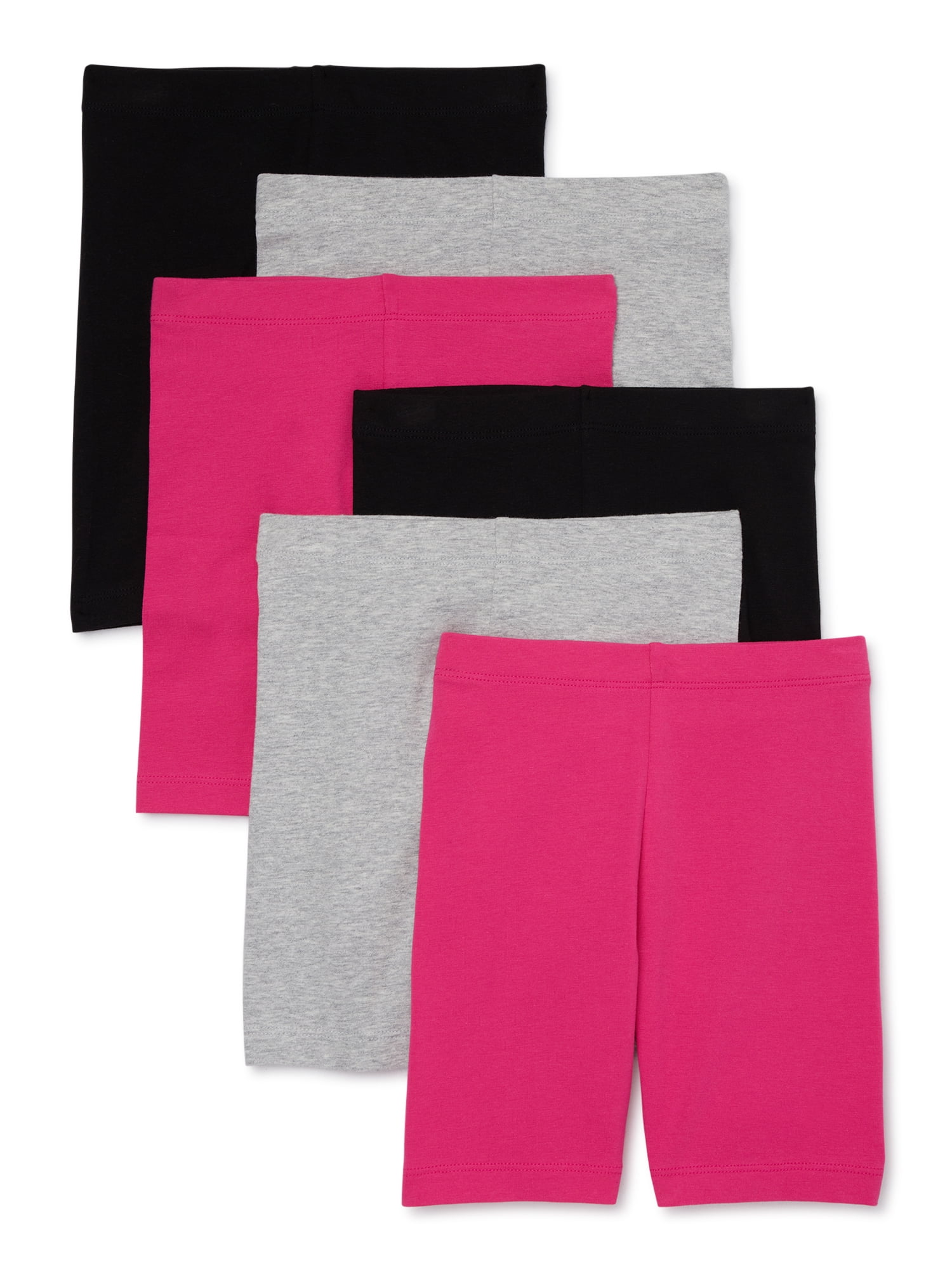 Wonder Nation Girls Bike Short, 6-Pack, Sizes 4-18 & Plus - Walmart.com