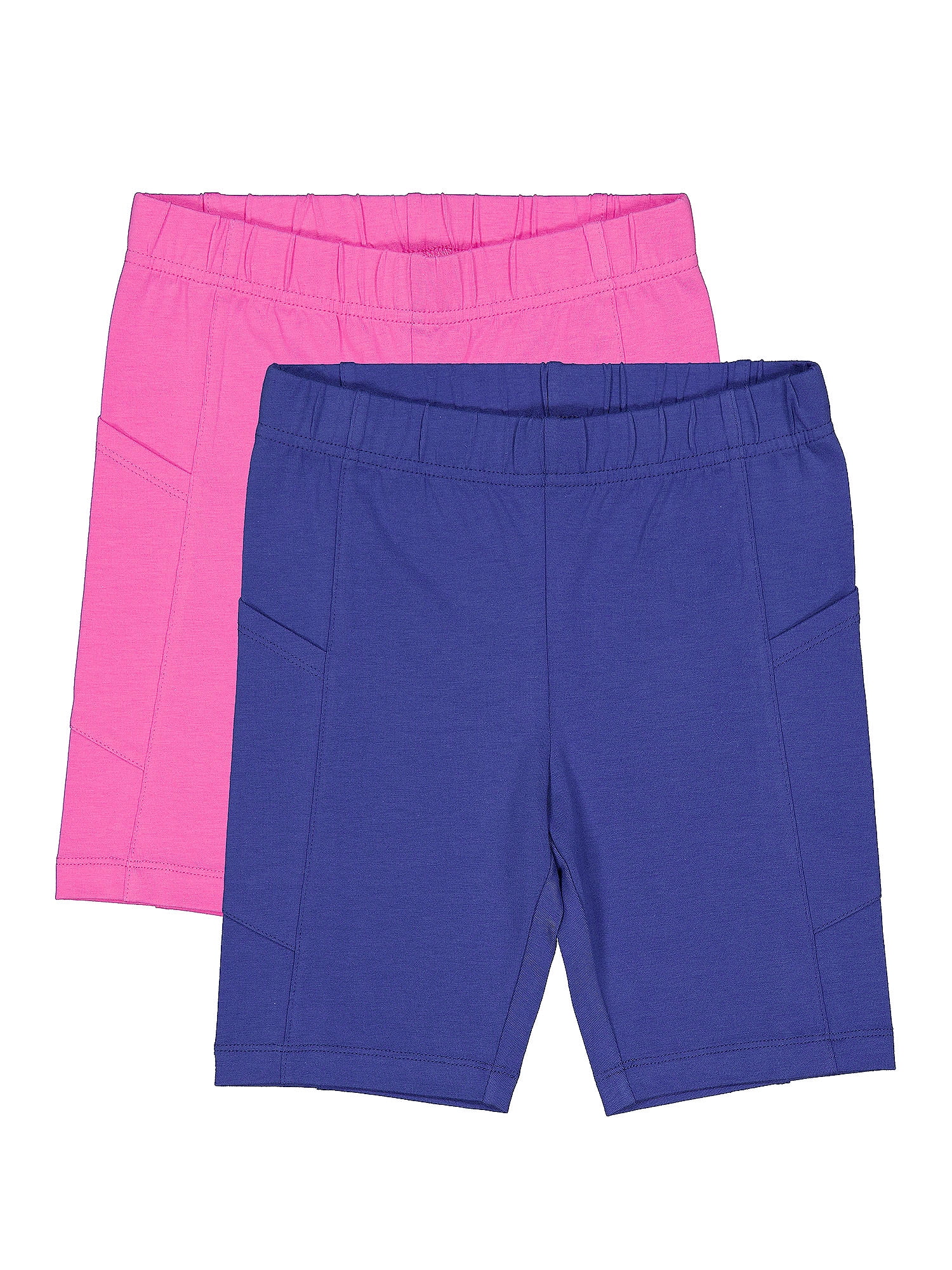 Wonder Nation Girls Bike Short with Side Pockets, 2-Pack, Sizes 4-18 & Plus - Walmart.com