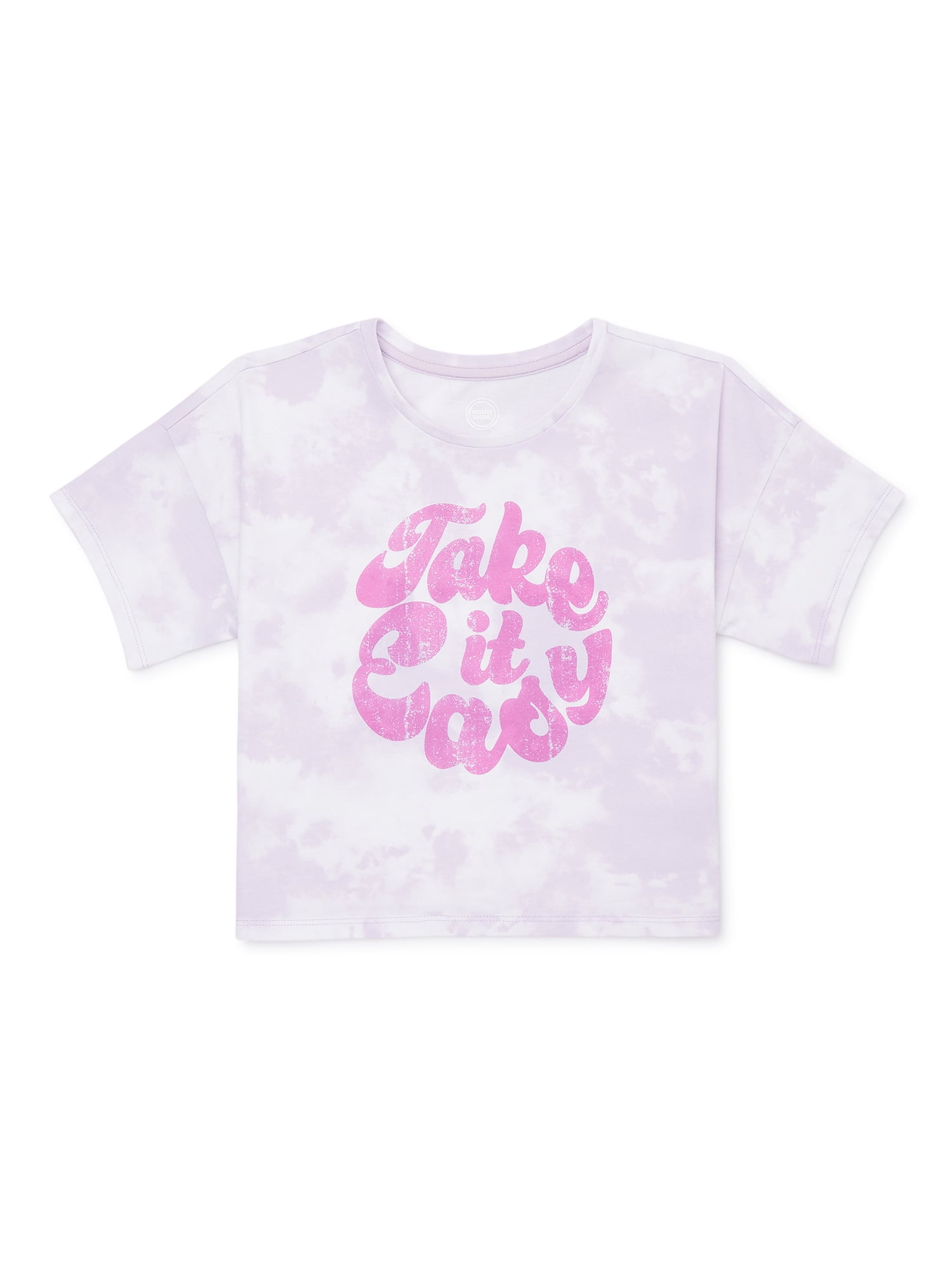 Wonder Nation Girls Boxy Graphic Tee, Sizes 4-18 - Walmart.com