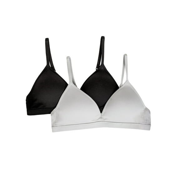Wonder Nation Girls Bra, 2 Pack Soft Lightly Lined Bras (Little Girls ...