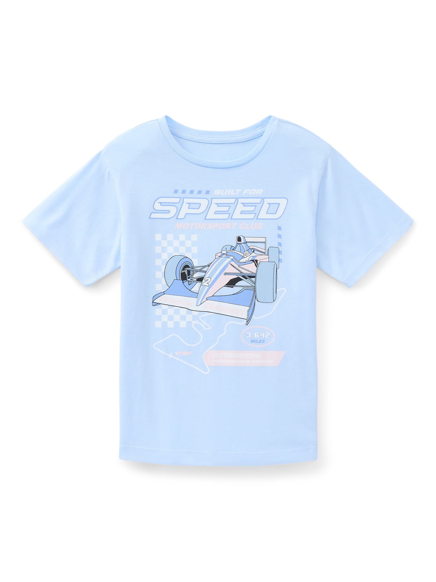 Wonder Nation Girls Built for Speed Graphic Tee with Short Sleeves ...