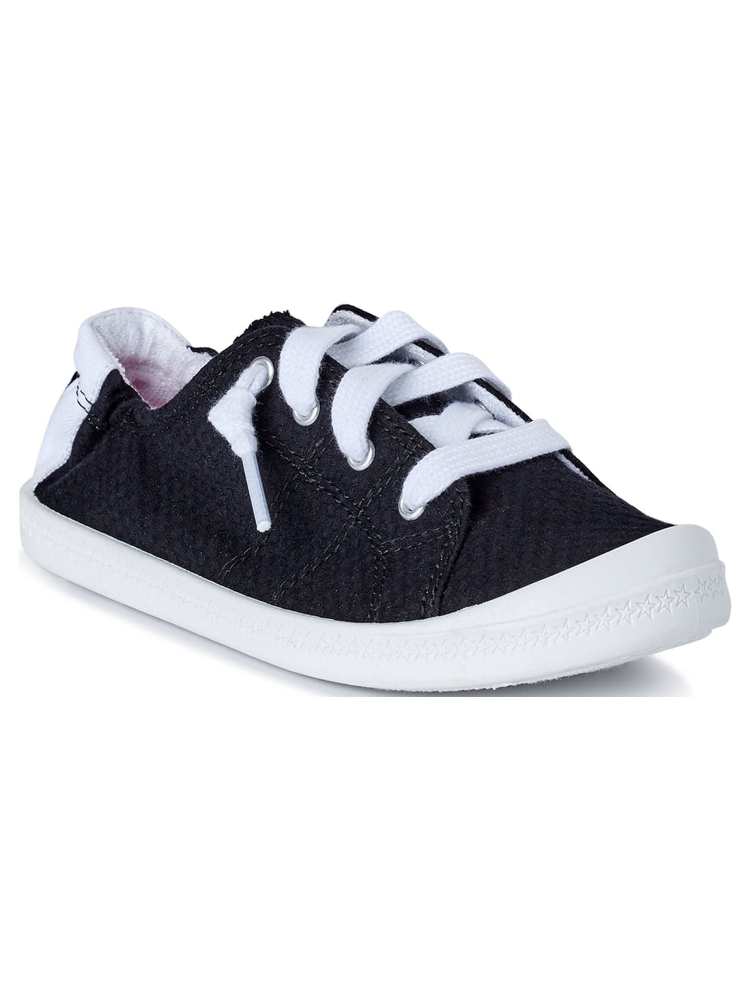 Wonder Nation Girls Canvas Bump Toe Sneakers with Laces and Comfort ...